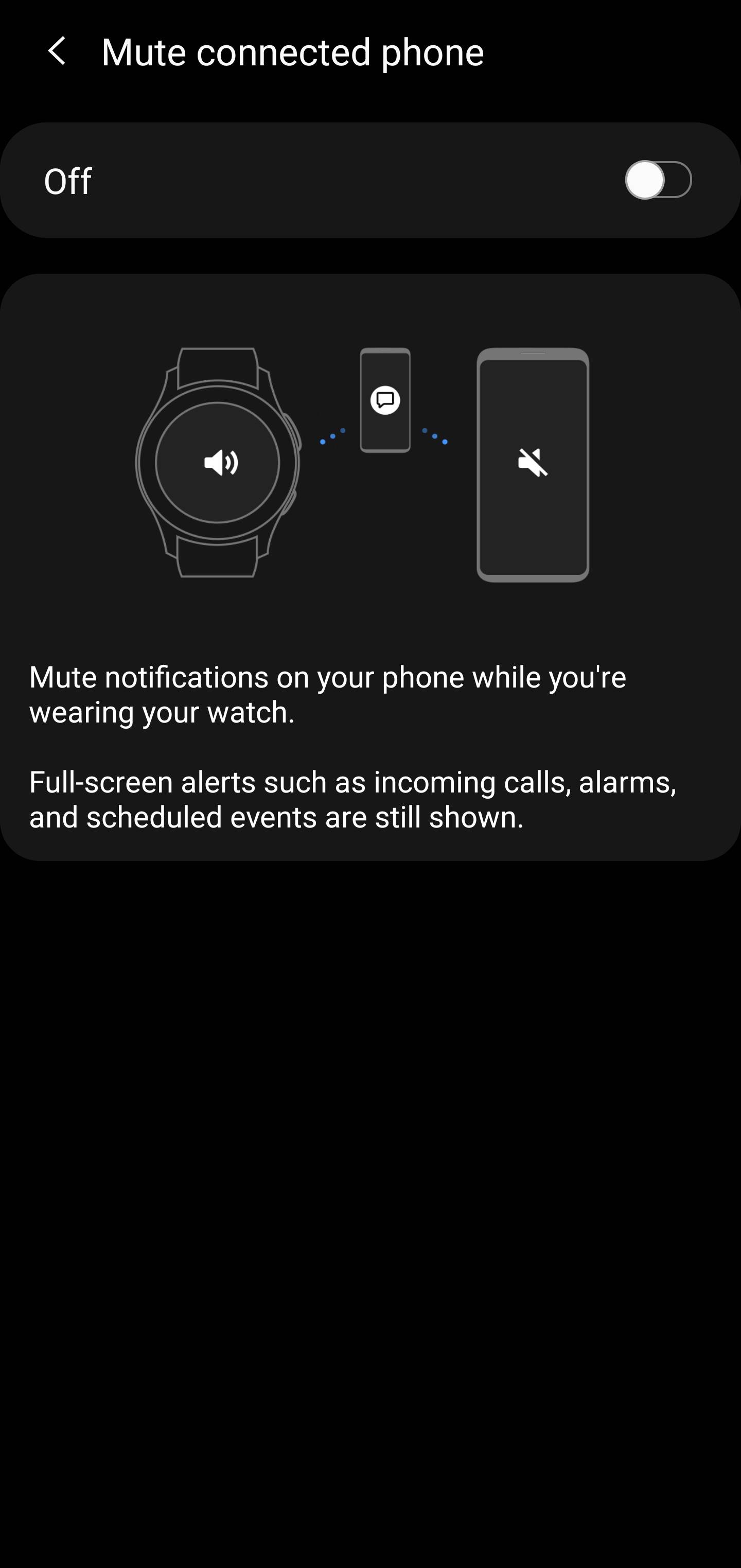 Galaxy Watch "mute connected phone" setting keeps turning off - Samsung ...