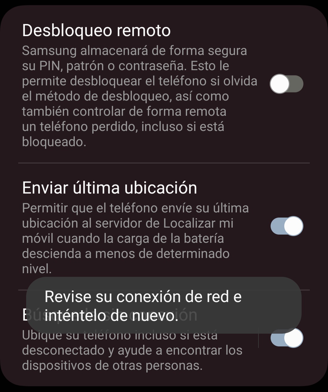 Solucionado: No puedo activar la opción de Samsung Find de Desbloqueo ...