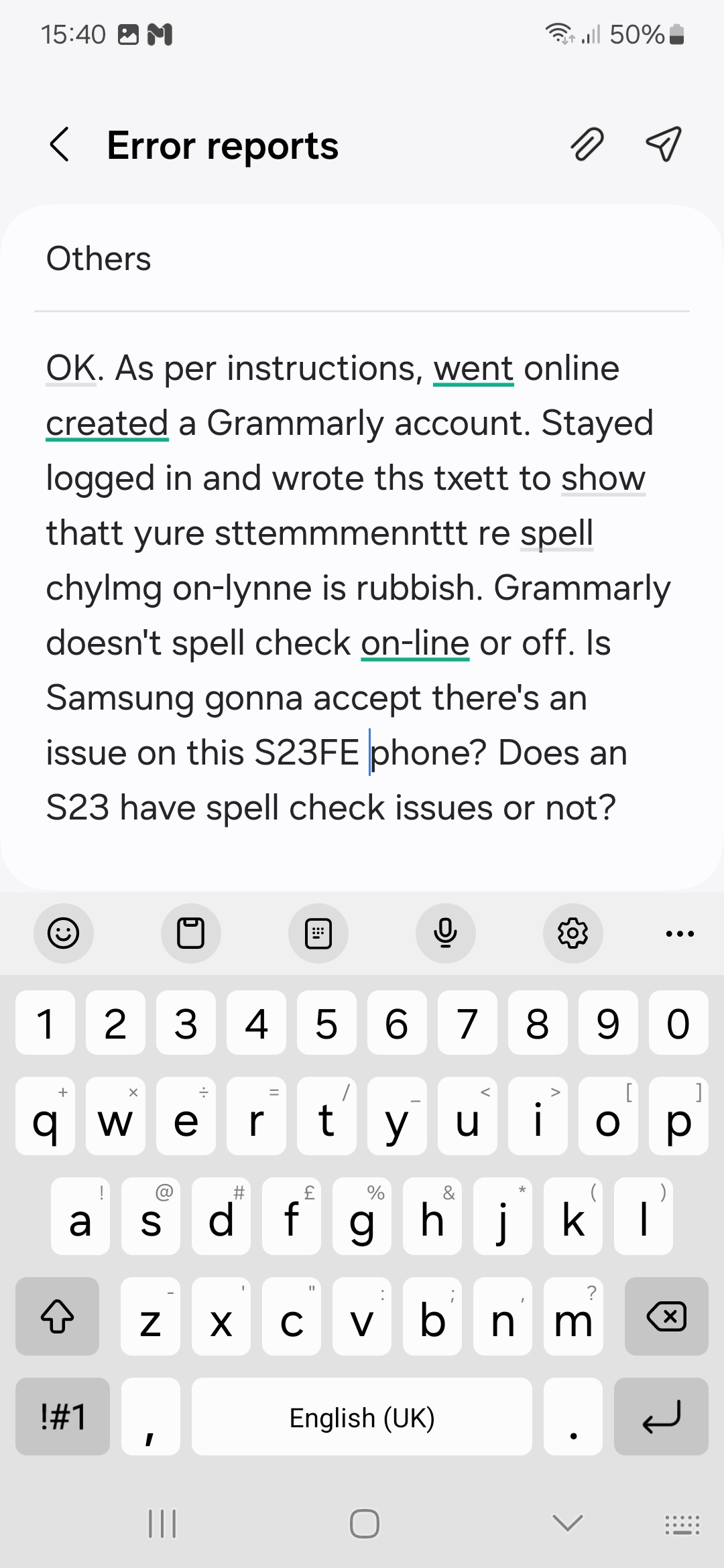 Help: want to buy a Samsung phone with functioning spell check ...