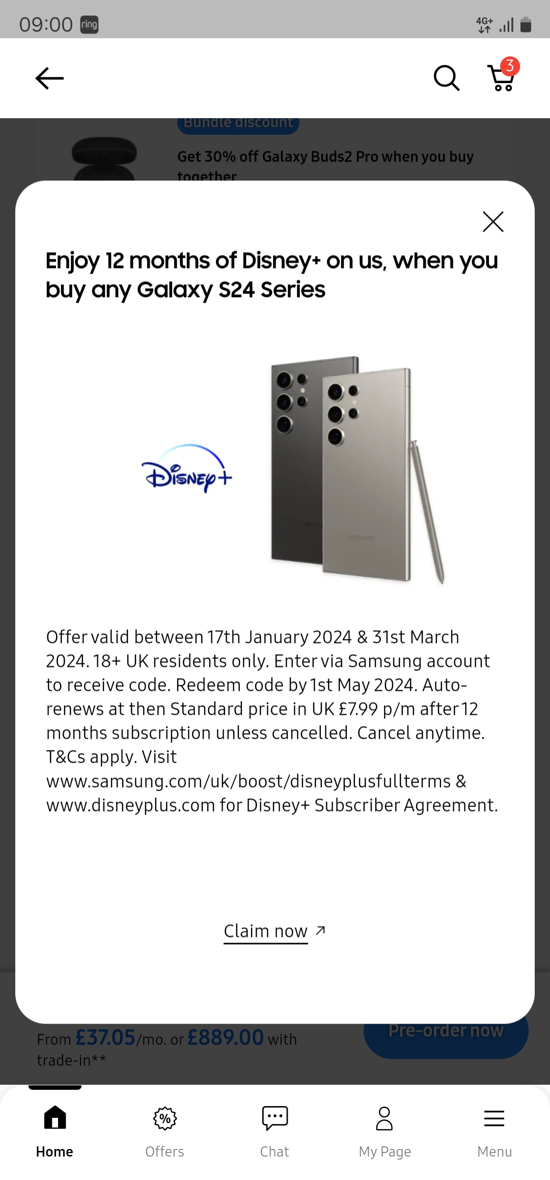 Solved: S24 ultra preorder - How do I claim the watch, £30 galaxy store ...