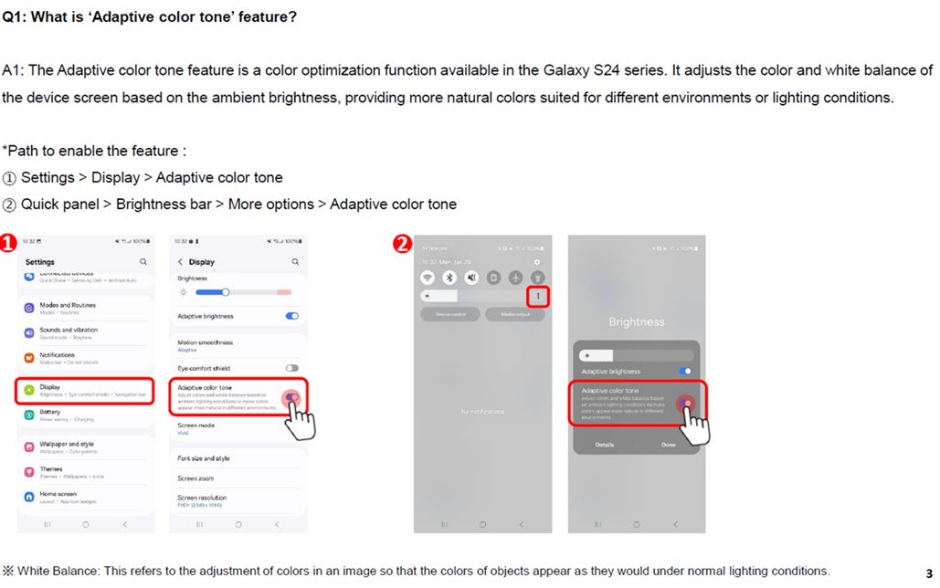 Display washed out colours - Does adjusting 'Adaptive colour tone' make ...