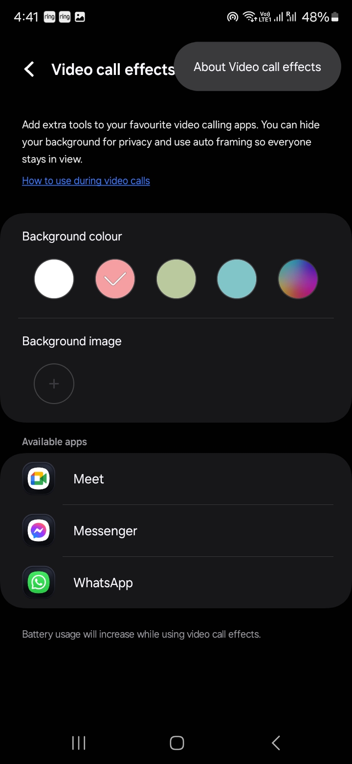 Solved: Video Call Effects not available on S24+ UI One 6.1 Android 14 ...