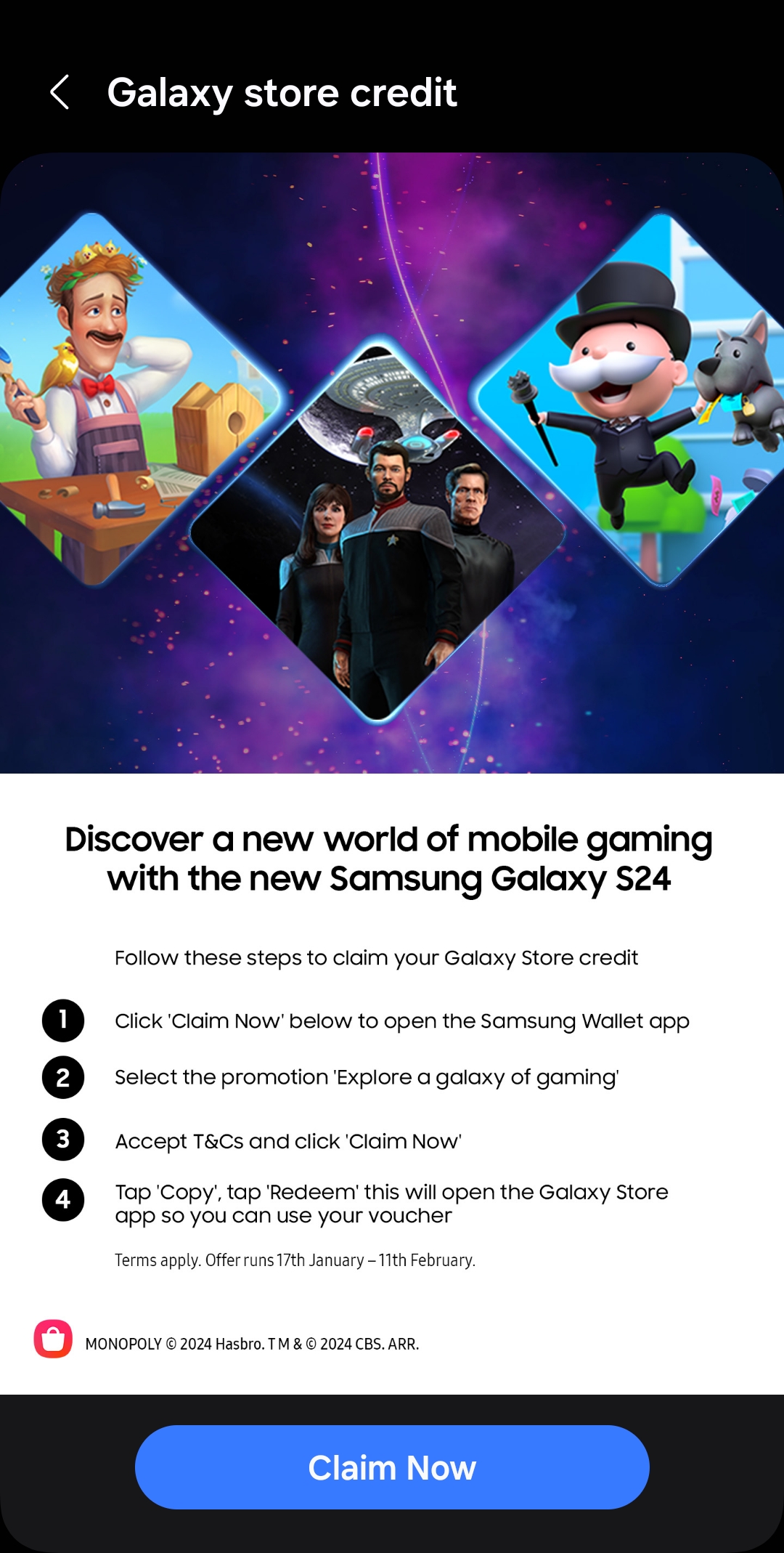 Solved: How to claim £30 Galaxy Store reward for purchase of S24 ultra ...