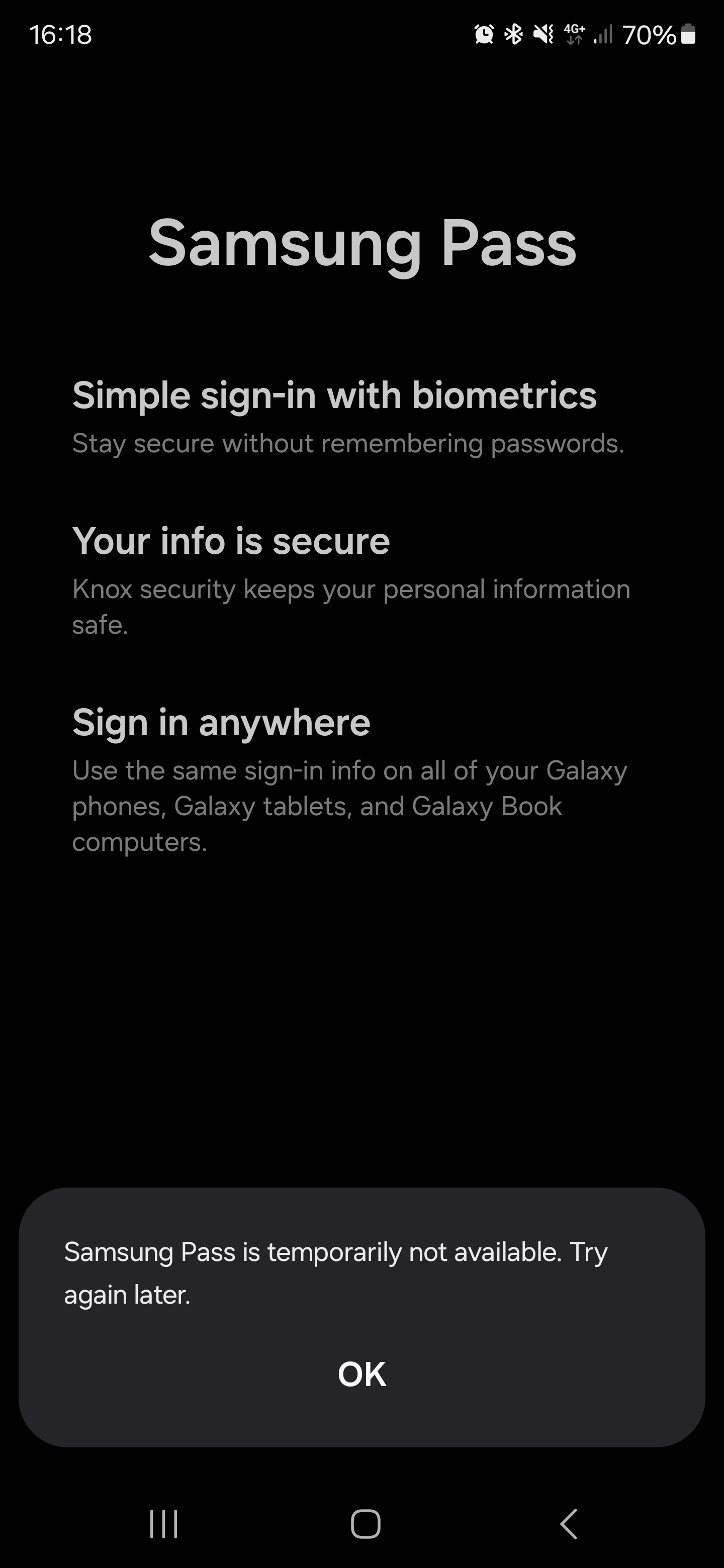 Samsung Pass problem - Samsung Community