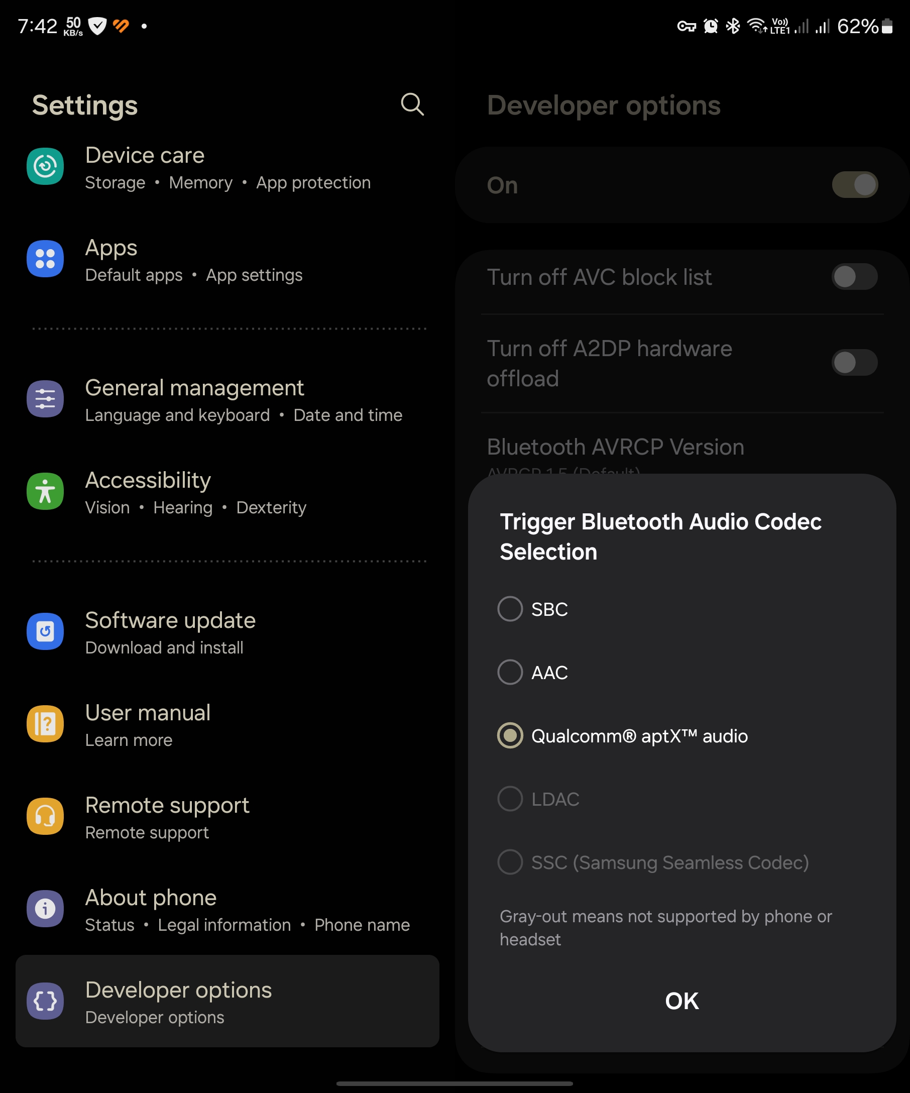 No aptx Adaptive support in Fold 4 - Samsung Community
