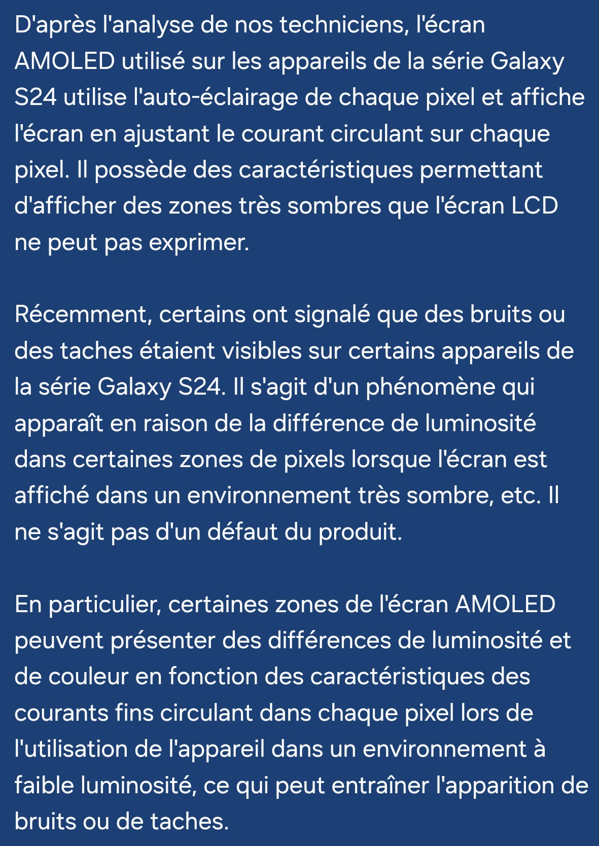 L’écran du S24 et son défaut "mura" - Samsung Community
