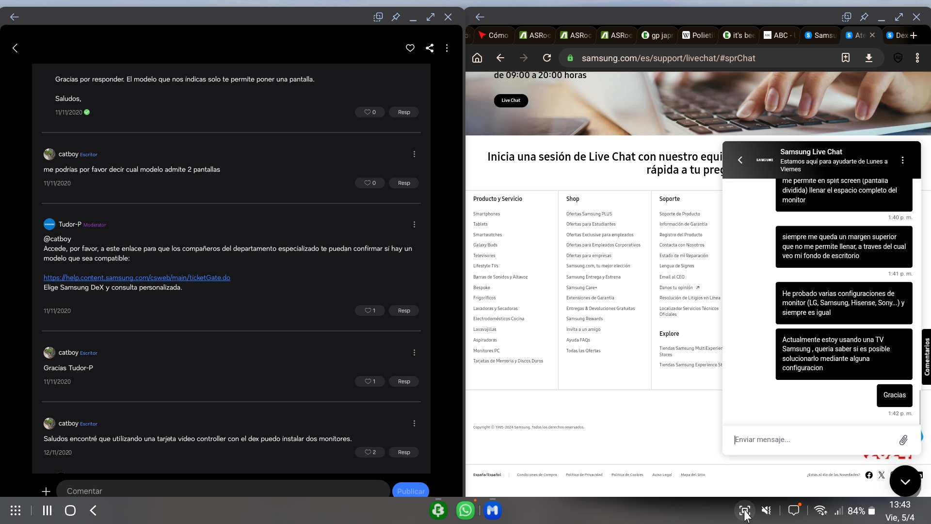 Error de DeX OneUI 6 en apps Full Screen - Samsung Community