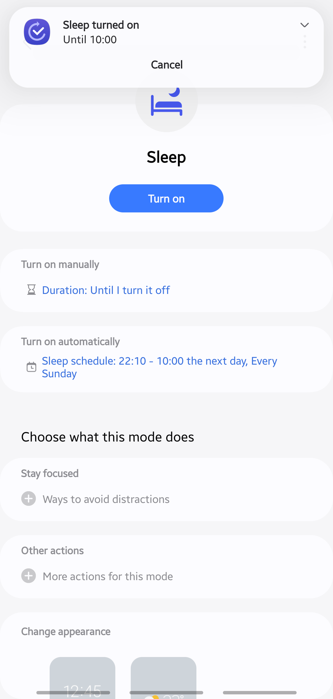 Sleep mode is turned on at the wrong time. - Samsung Community