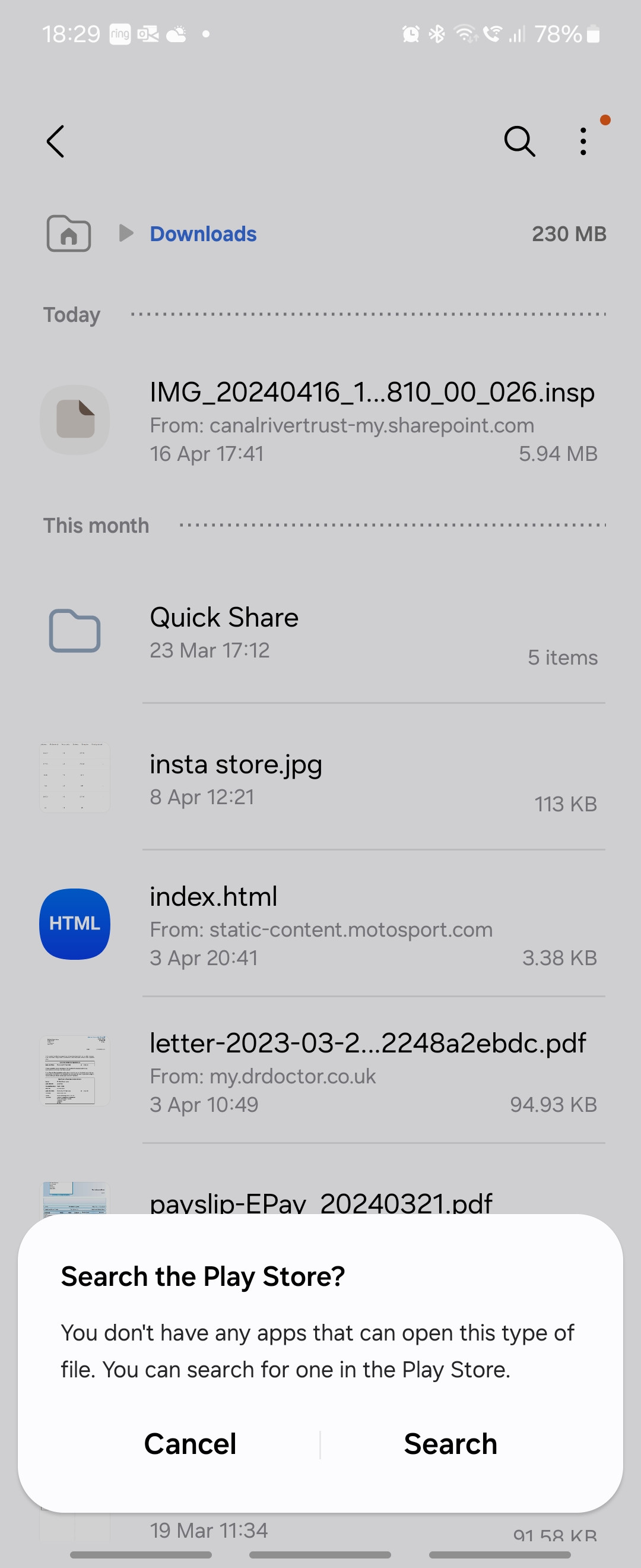 Open .insp file shared from one drive? - Samsung Community