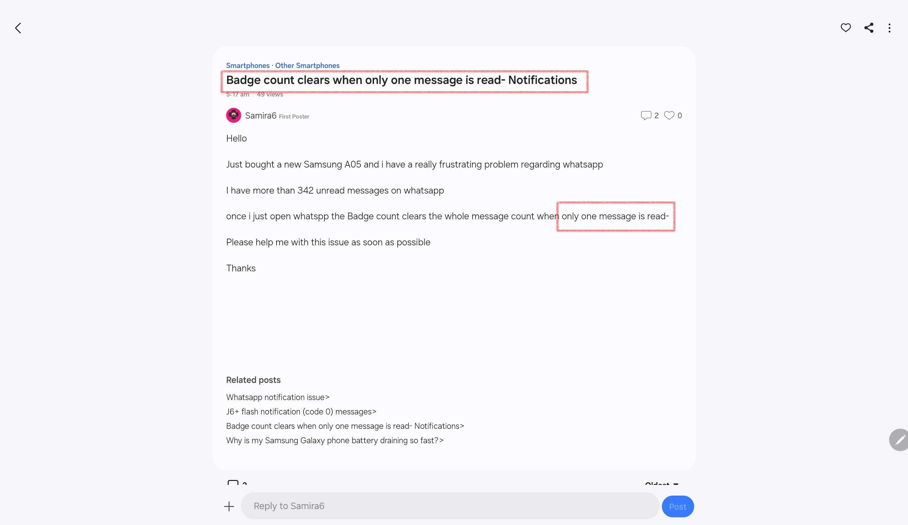 Badge count clears when only one message is read- Notifications ...
