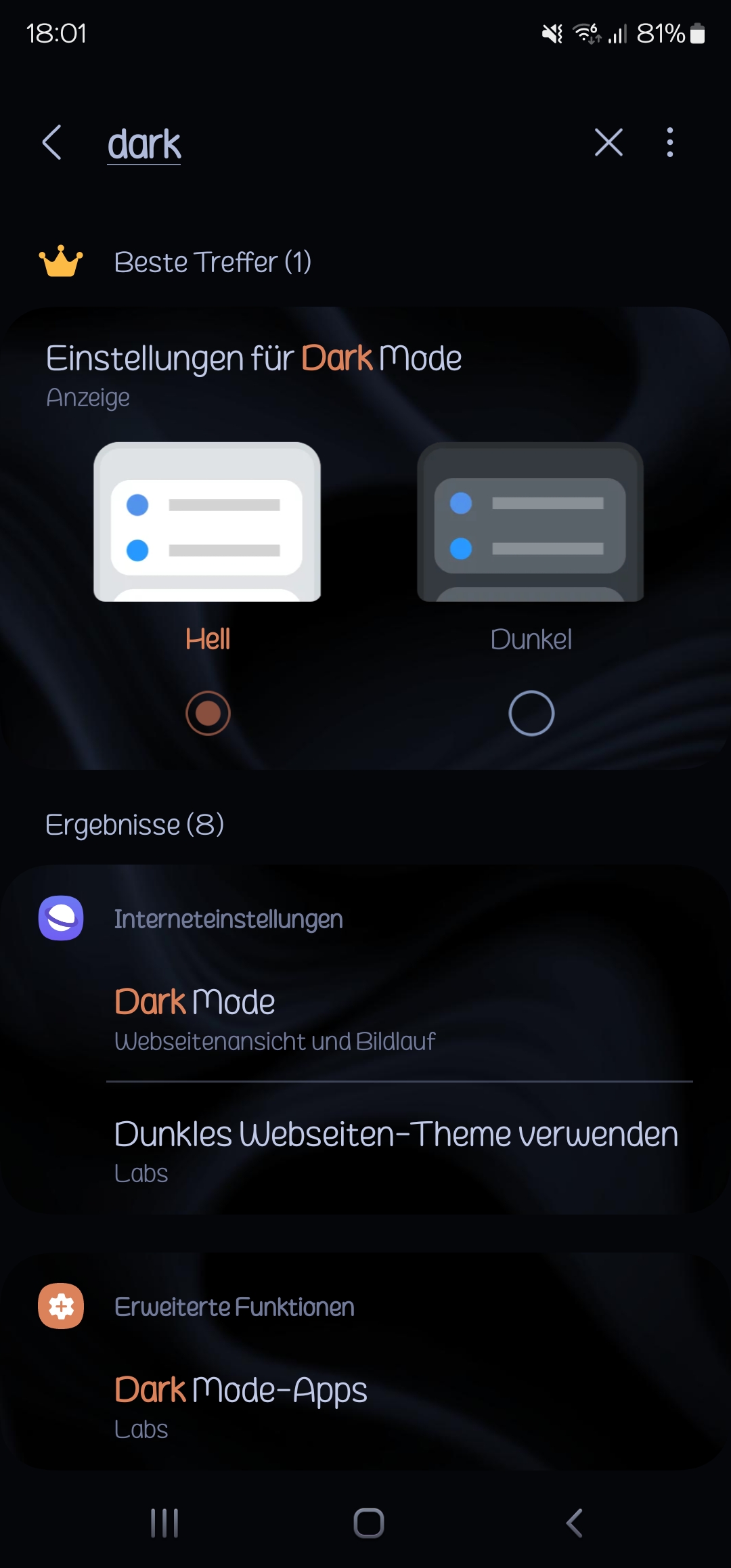 Samsung Internet Browser (Dark Mode ausschalten) - Samsung Community