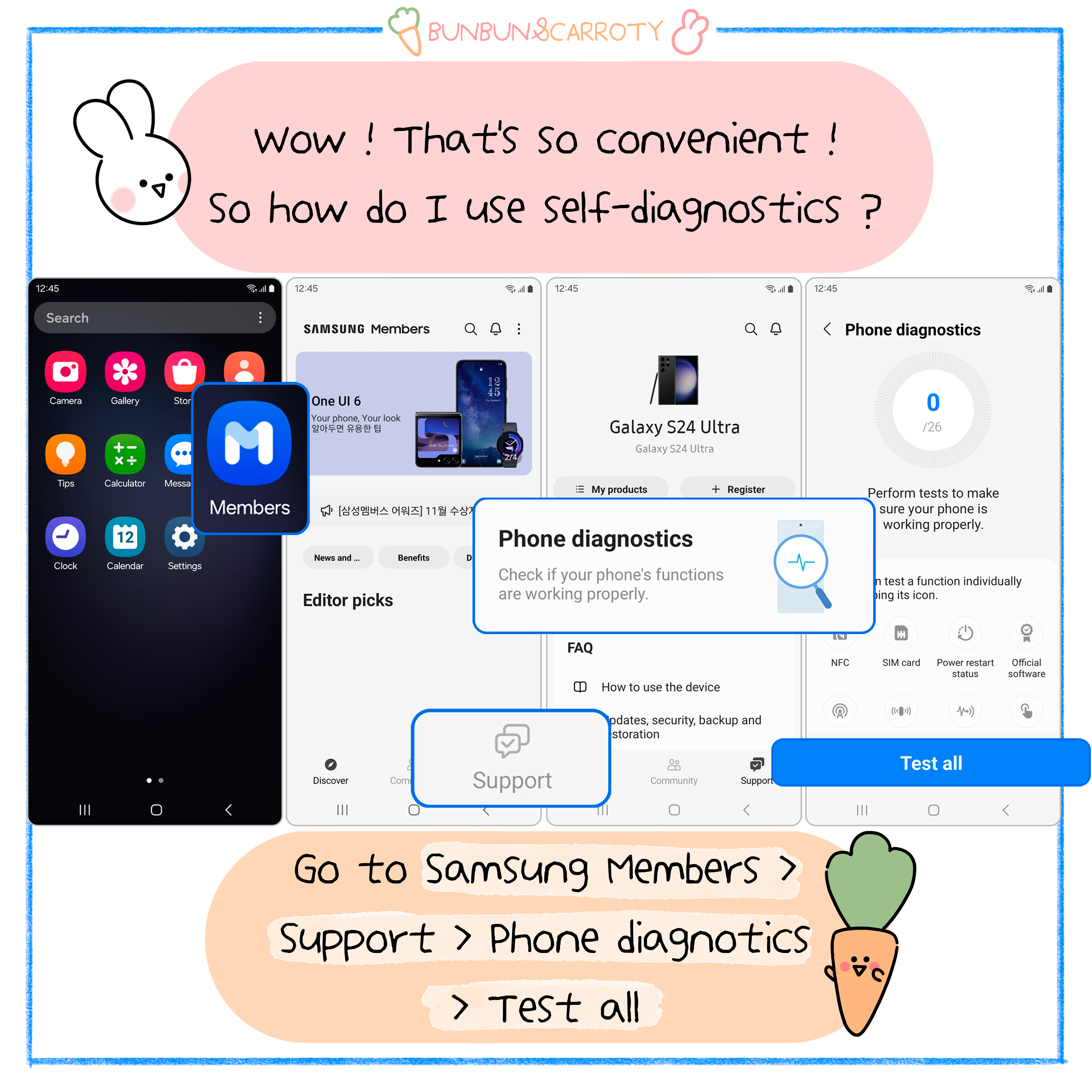 How to use Galaxy Self-diagnostics
