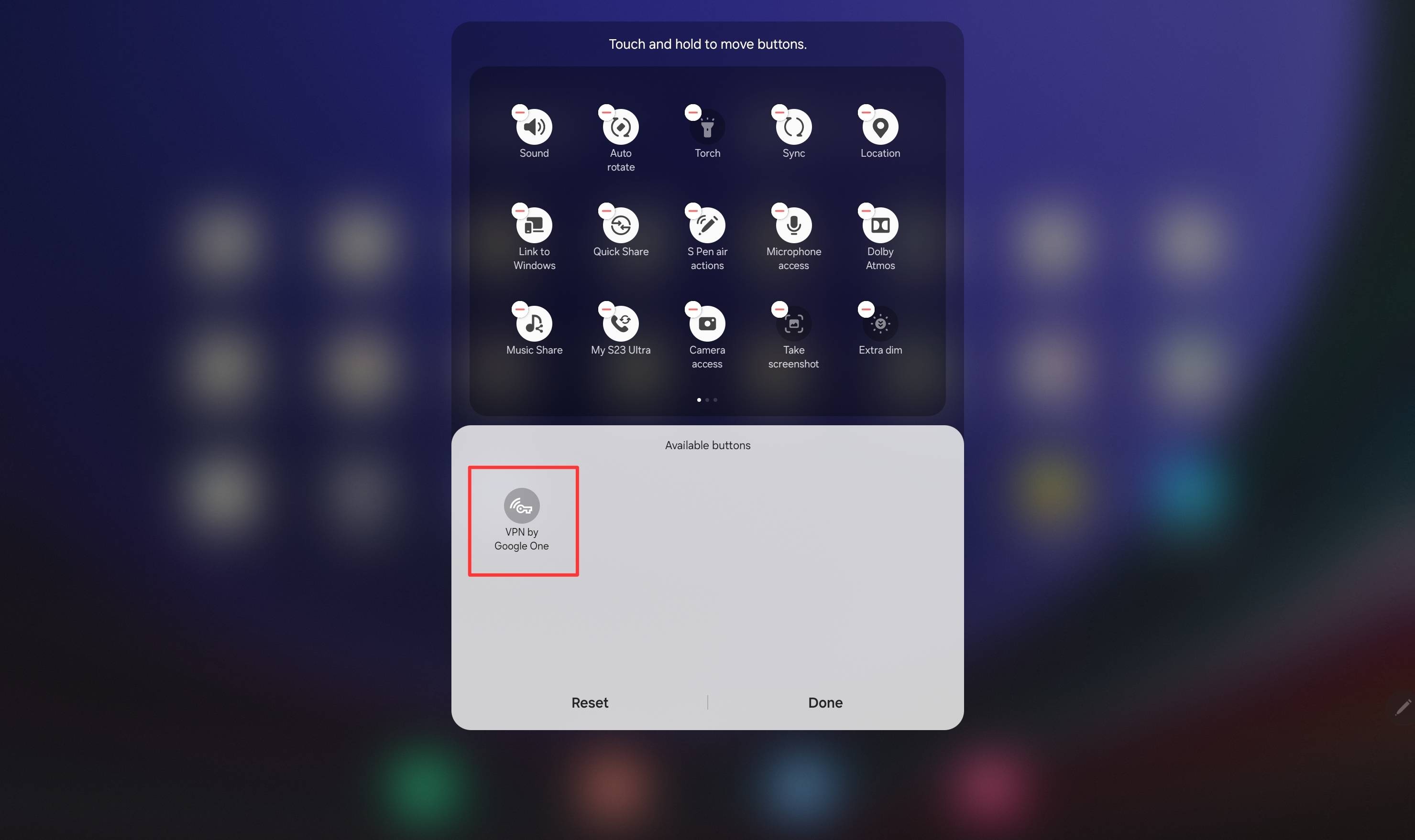 New Quick Access icon - Google One VPN - Samsung Community