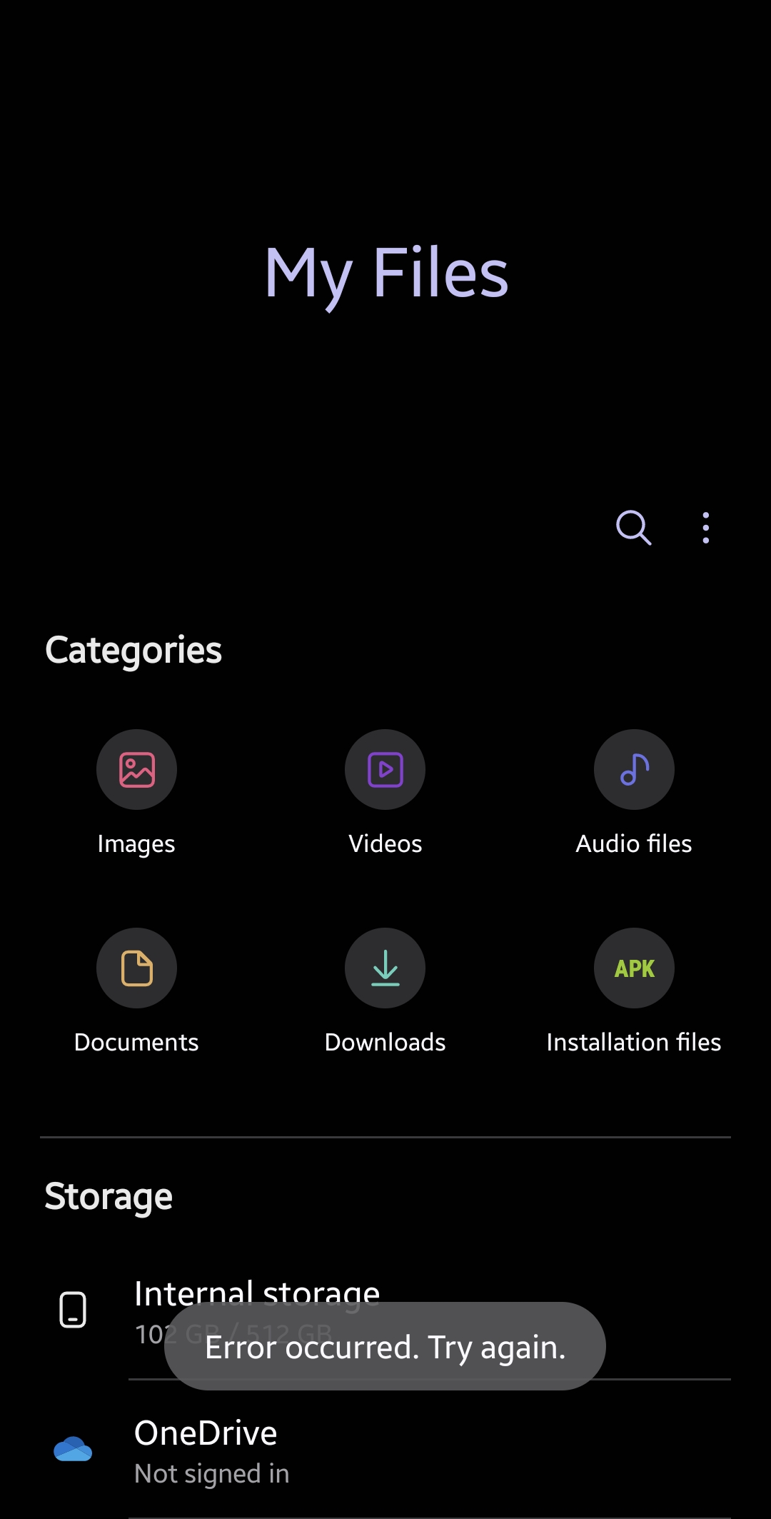My Files Onedrive - Samsung Community