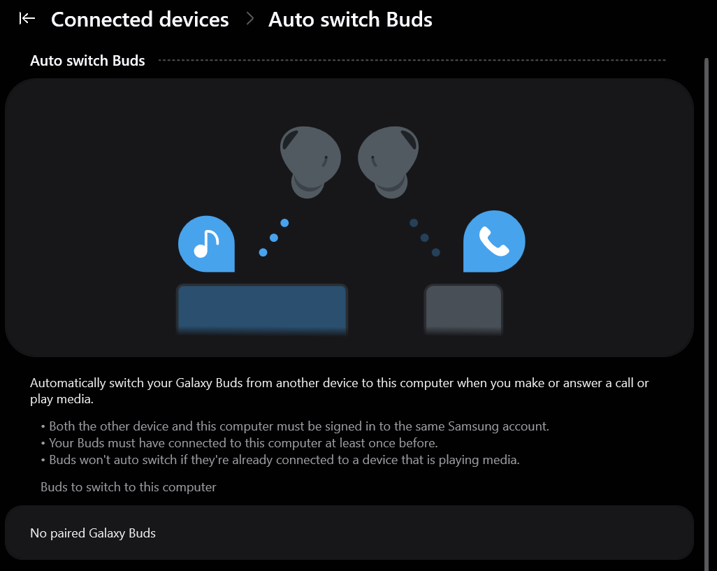Galaxy buds FE "auto switch buds" function is not working on my galaxy ...