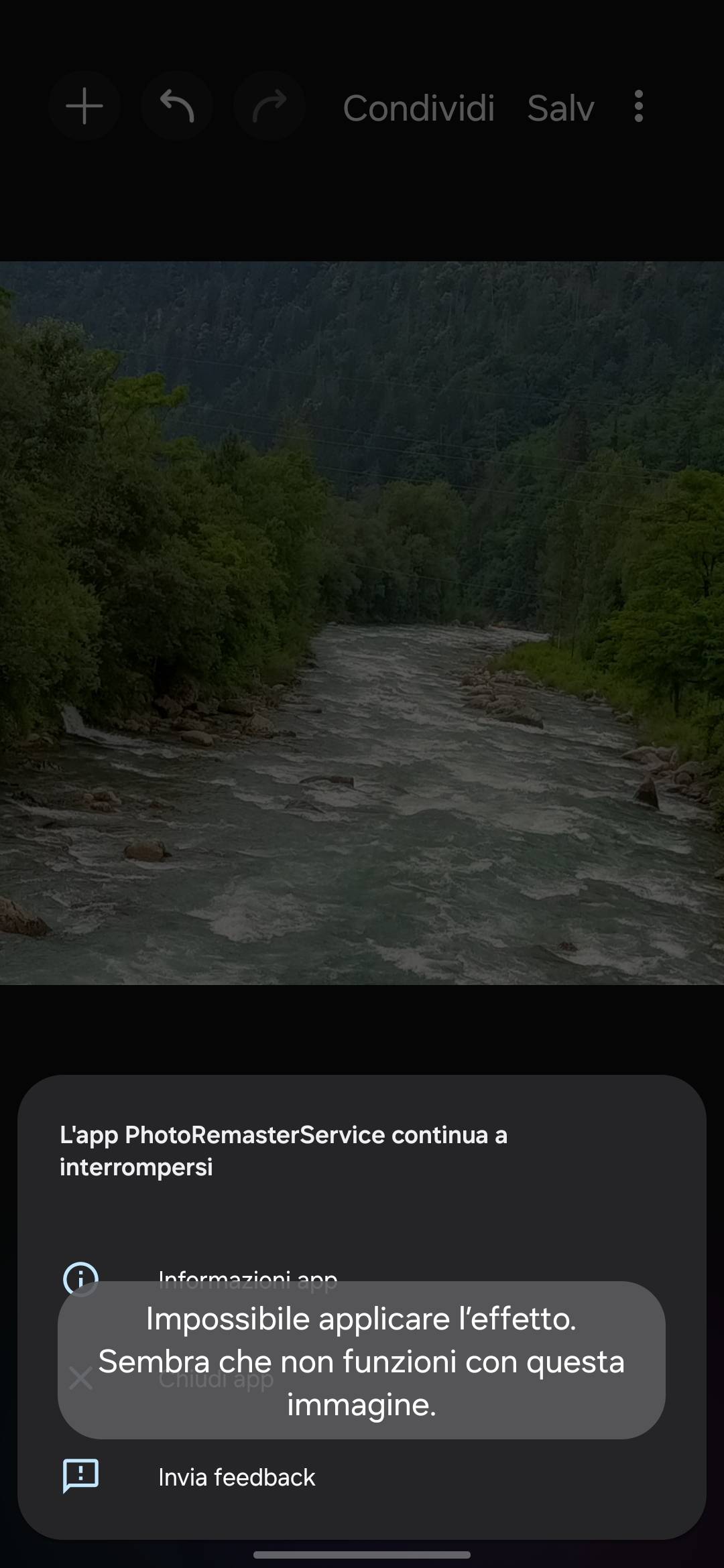 Malfunzionamento del servizio "PhotoRemasterService" utilizzando Galaxy ...