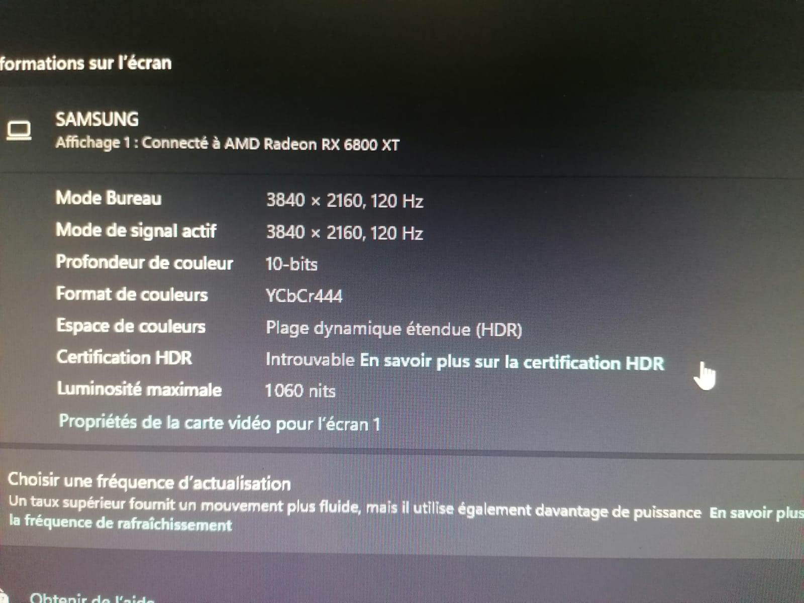 Certification HDR W11 - Samsung Community