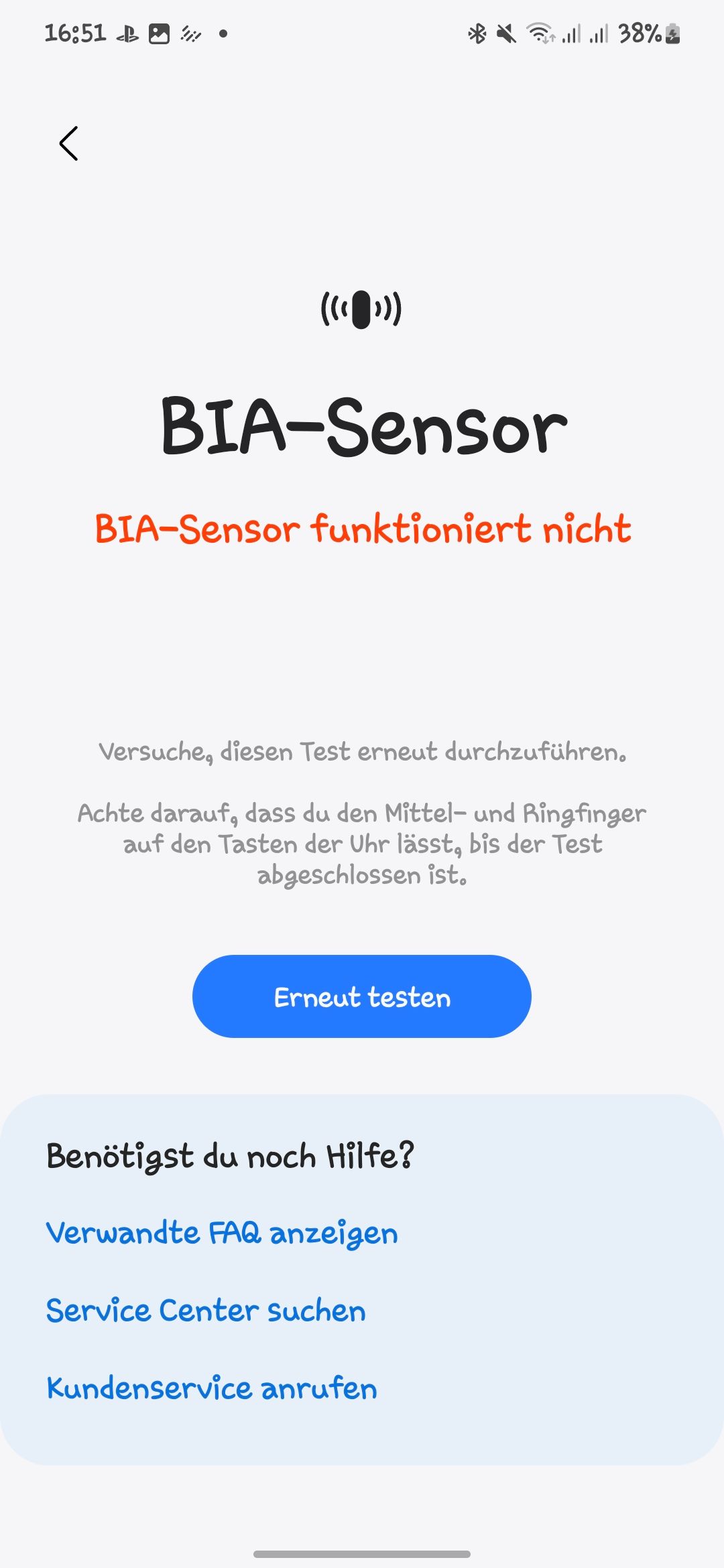 BIA Sensor defekt watch 4? - Samsung Community