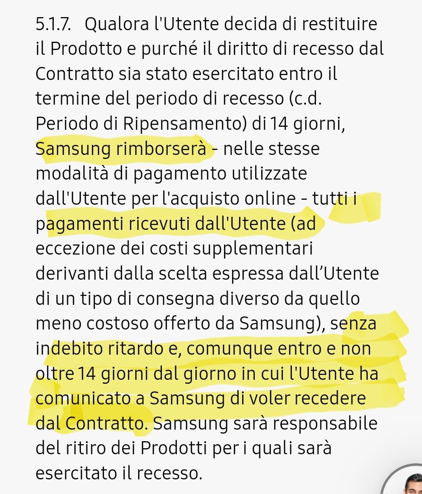 Reso consegnato dal corriere DHL - Samsung Community