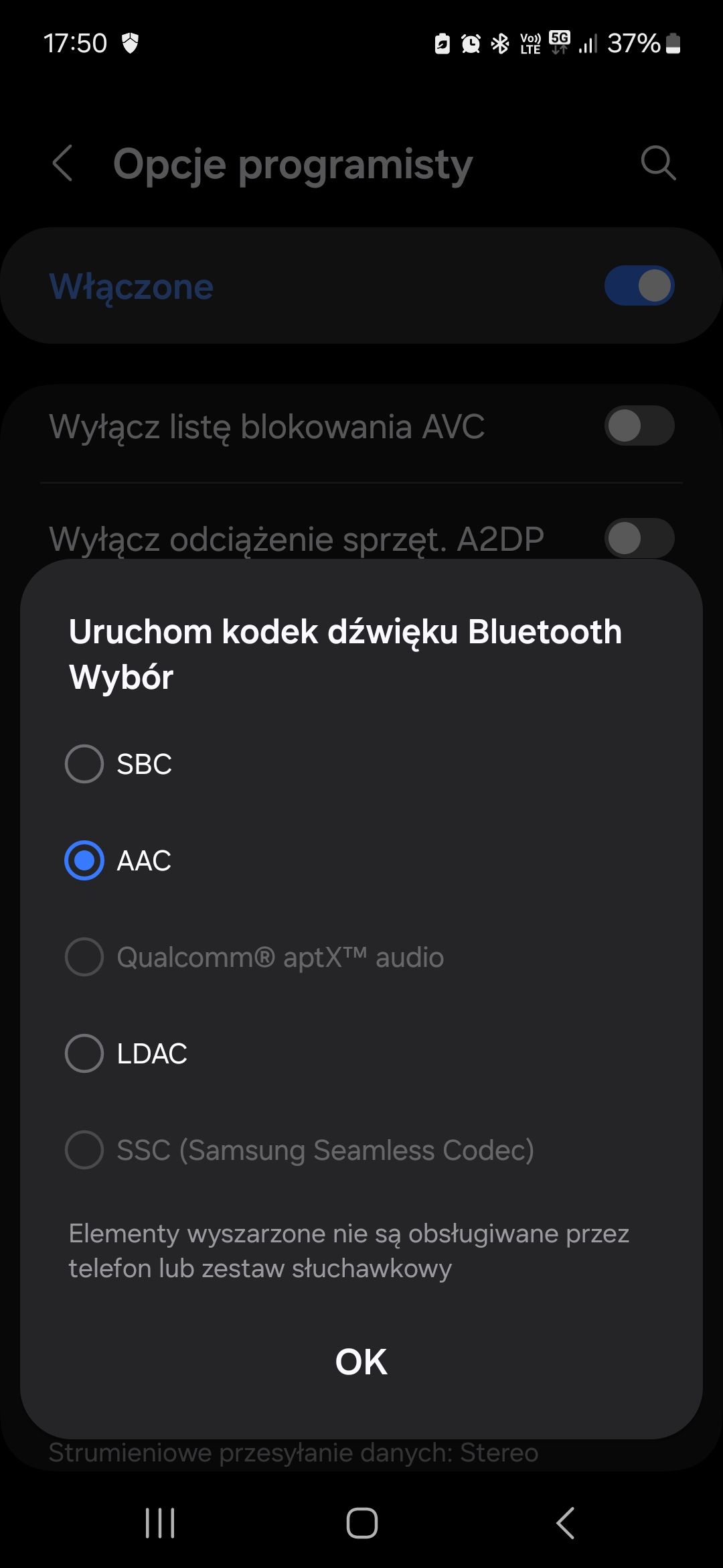 Zmiana kodeka bluetooth na LDAC - Samsung Community
