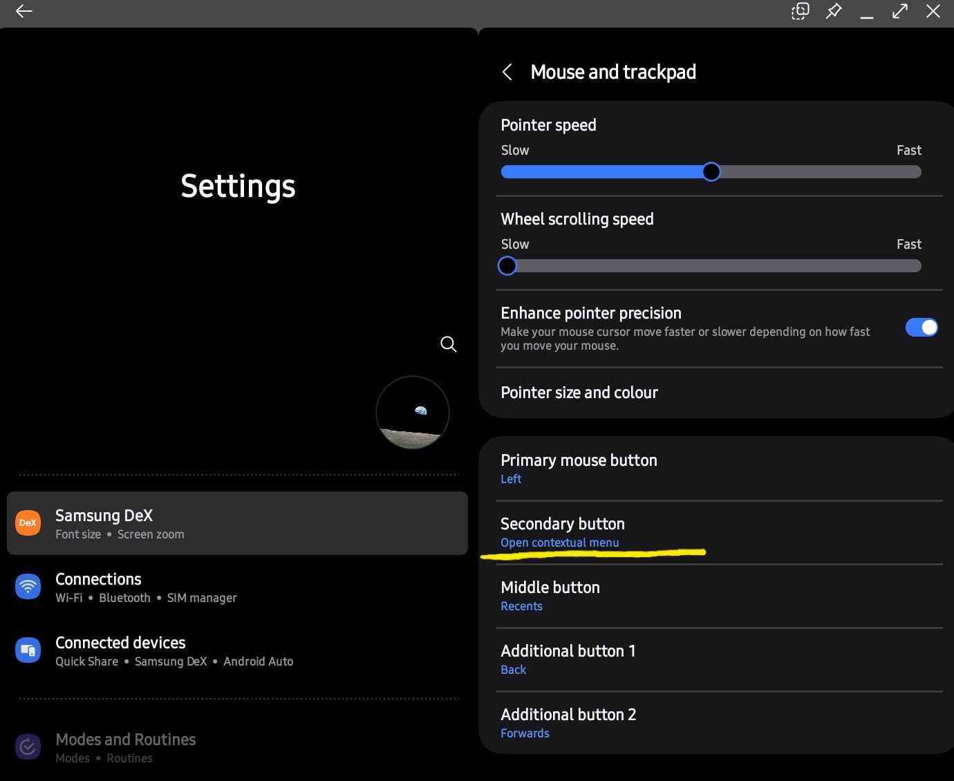Samsung DeX - Mouse issue, right click and home screen error - Samsung ...