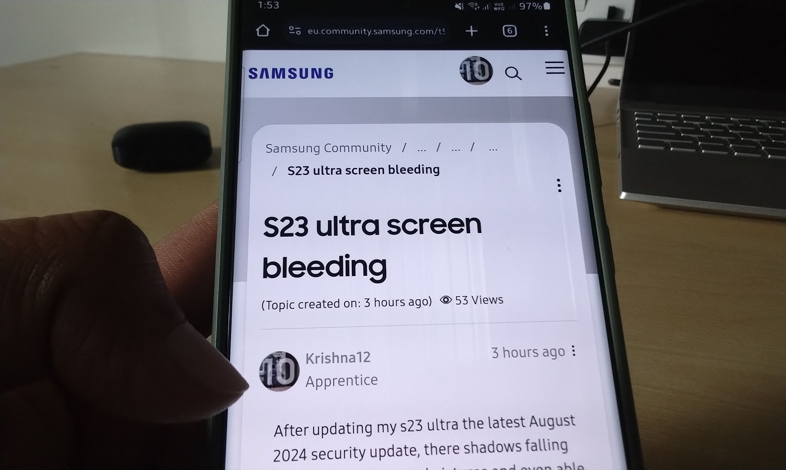 S23 ultra screen bleeding - Samsung Community
