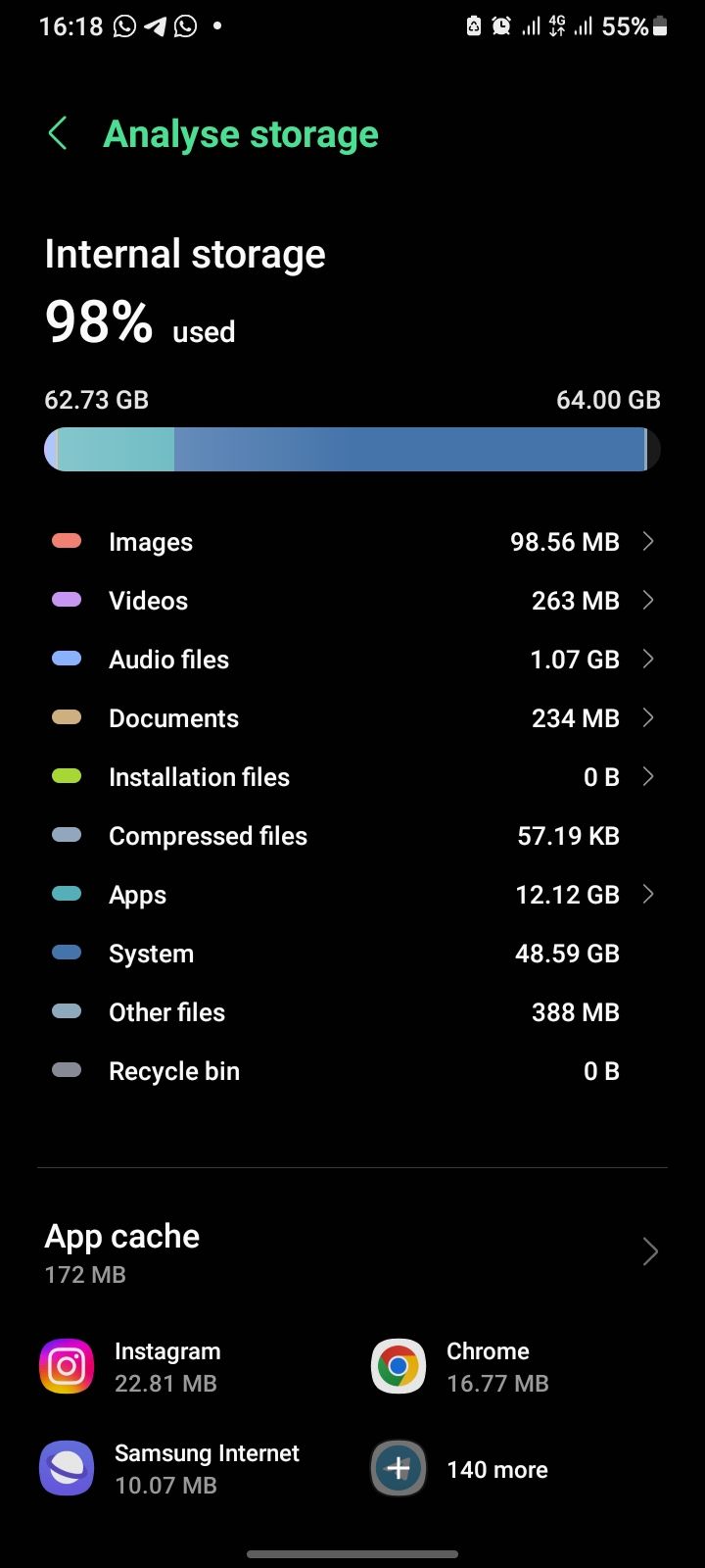 Why does the system take up 115GB of my storage? - Samsung Community