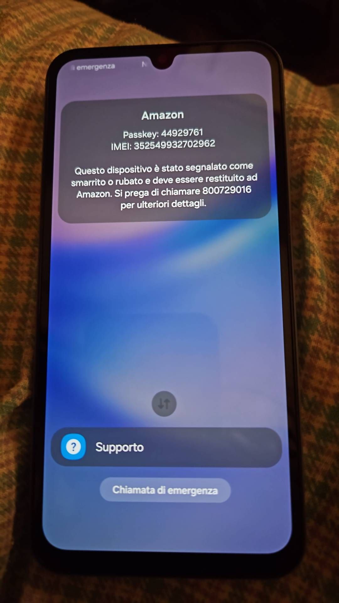 Problema Blocco Smartphone da Amazon - Samsung Community