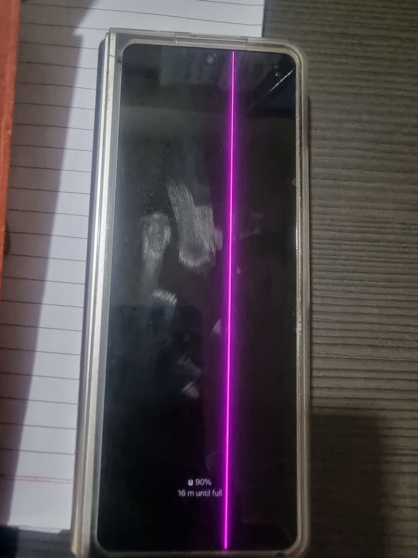 Fold 3 got a pink line out of nowhere - Samsung Community