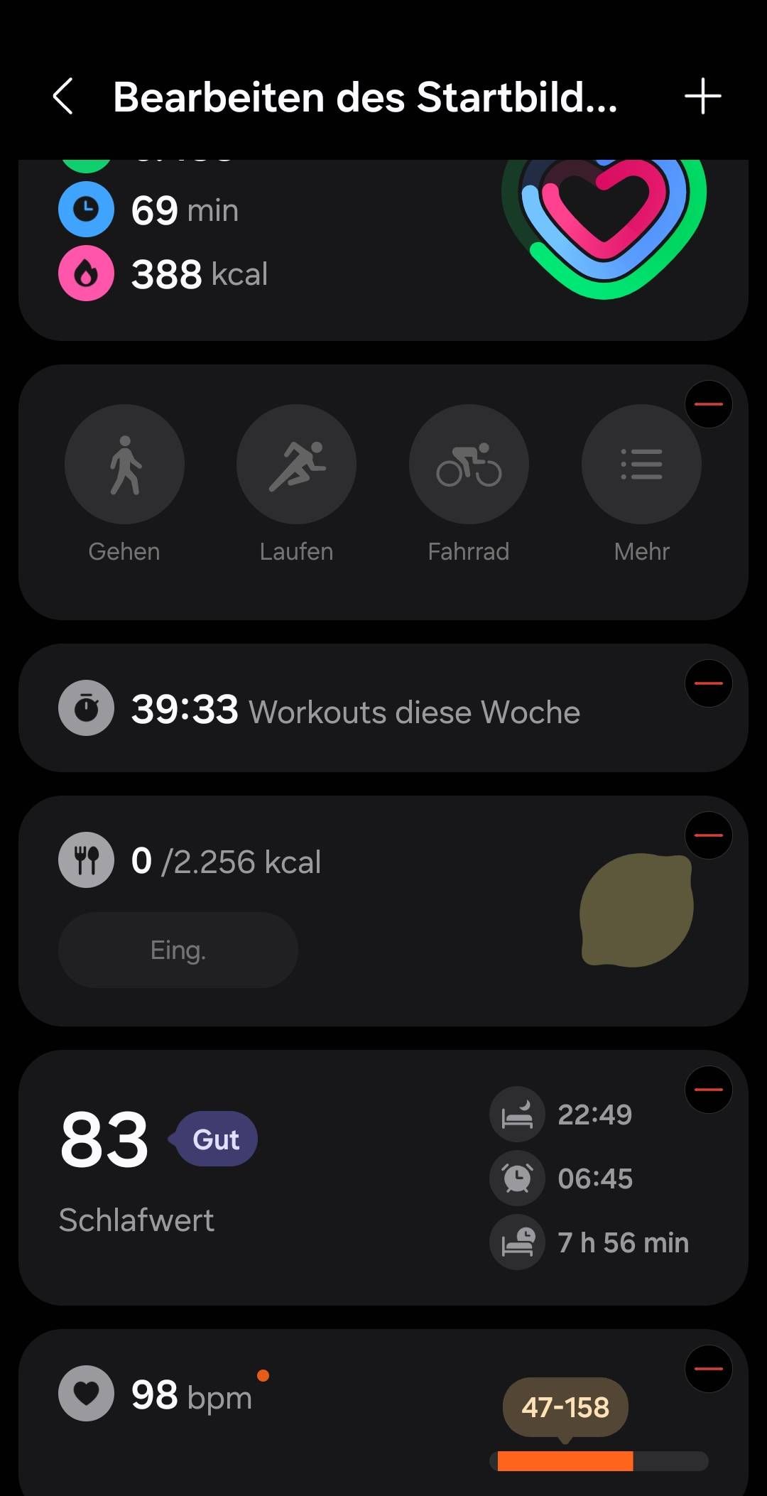 Gelöst: Aussehen der Health-App ändern/einstellen - Samsung Community