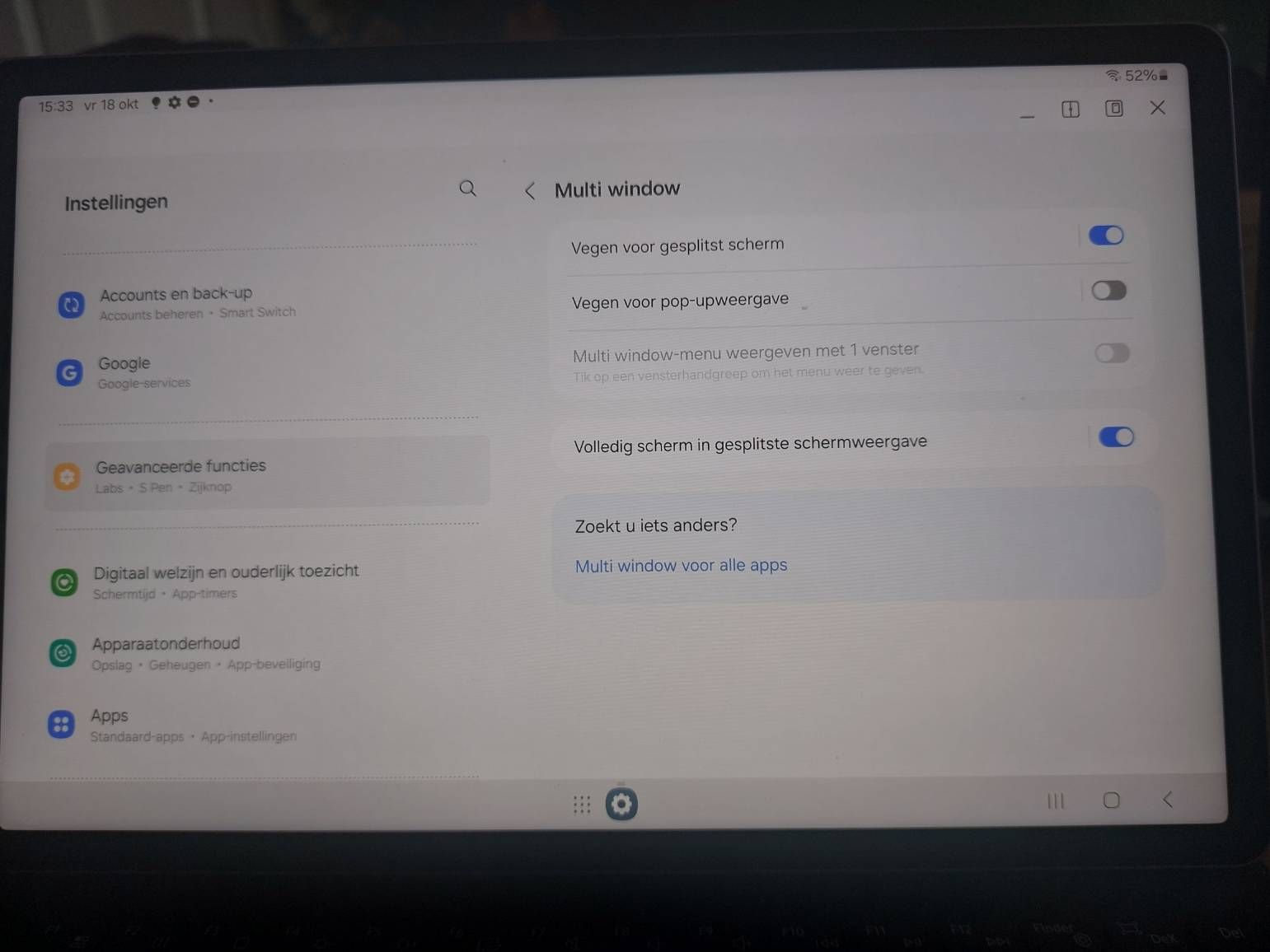 Witte balk voor Multi Window uitzetten - Samsung Community