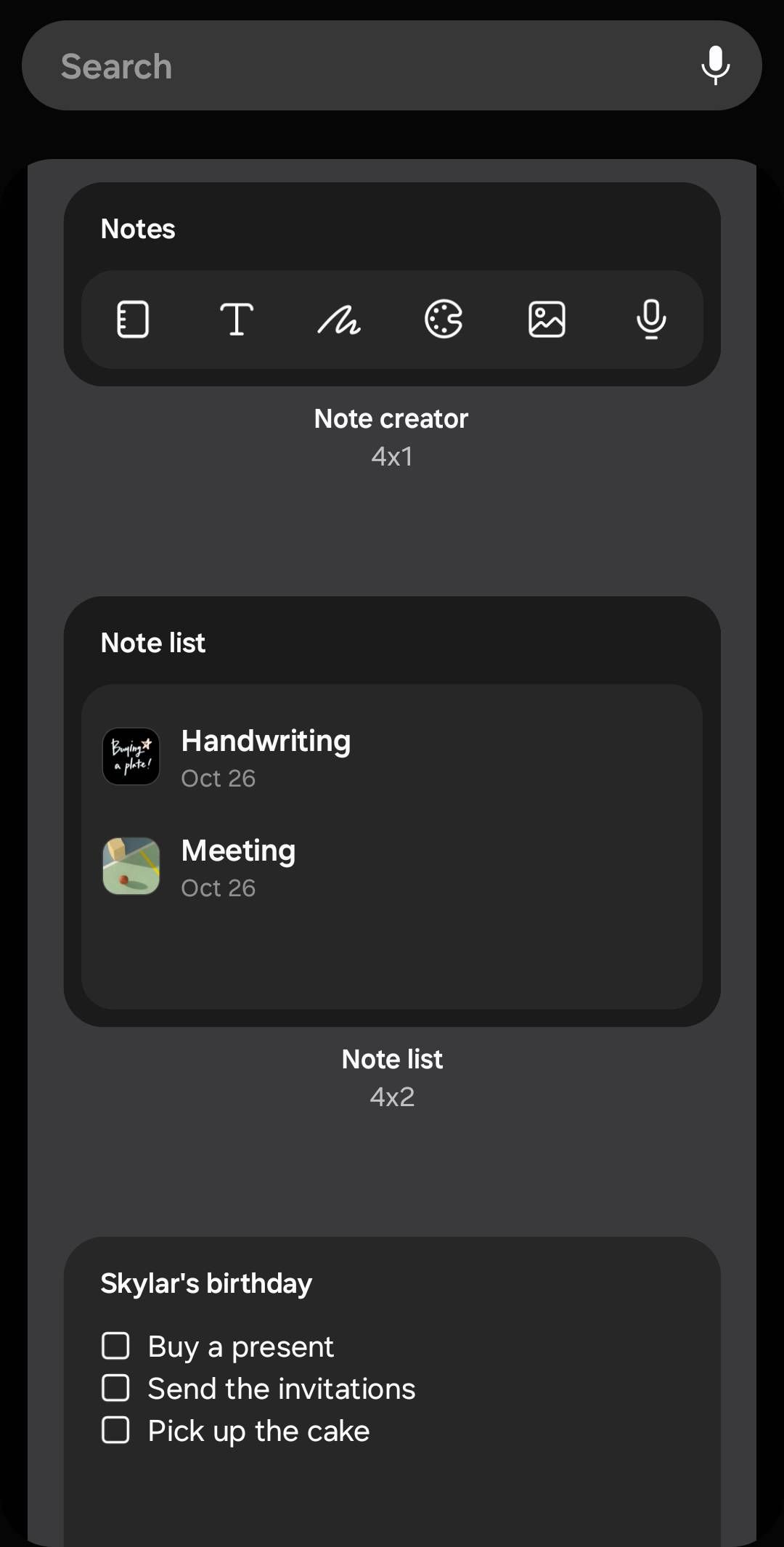 Notes widget update suggestion - Samsung Community