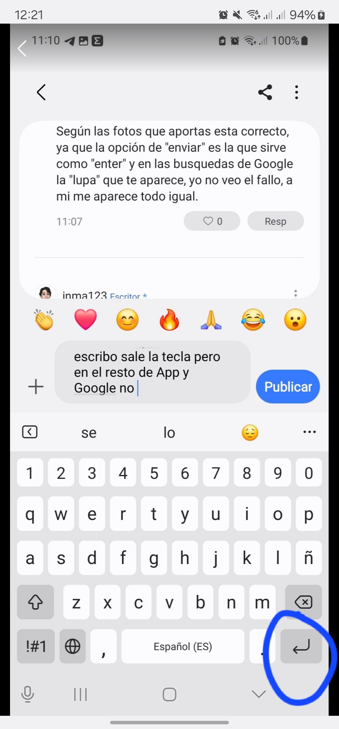 Solucionado: Como introducir la tecla intro en el teclado - Samsung ...