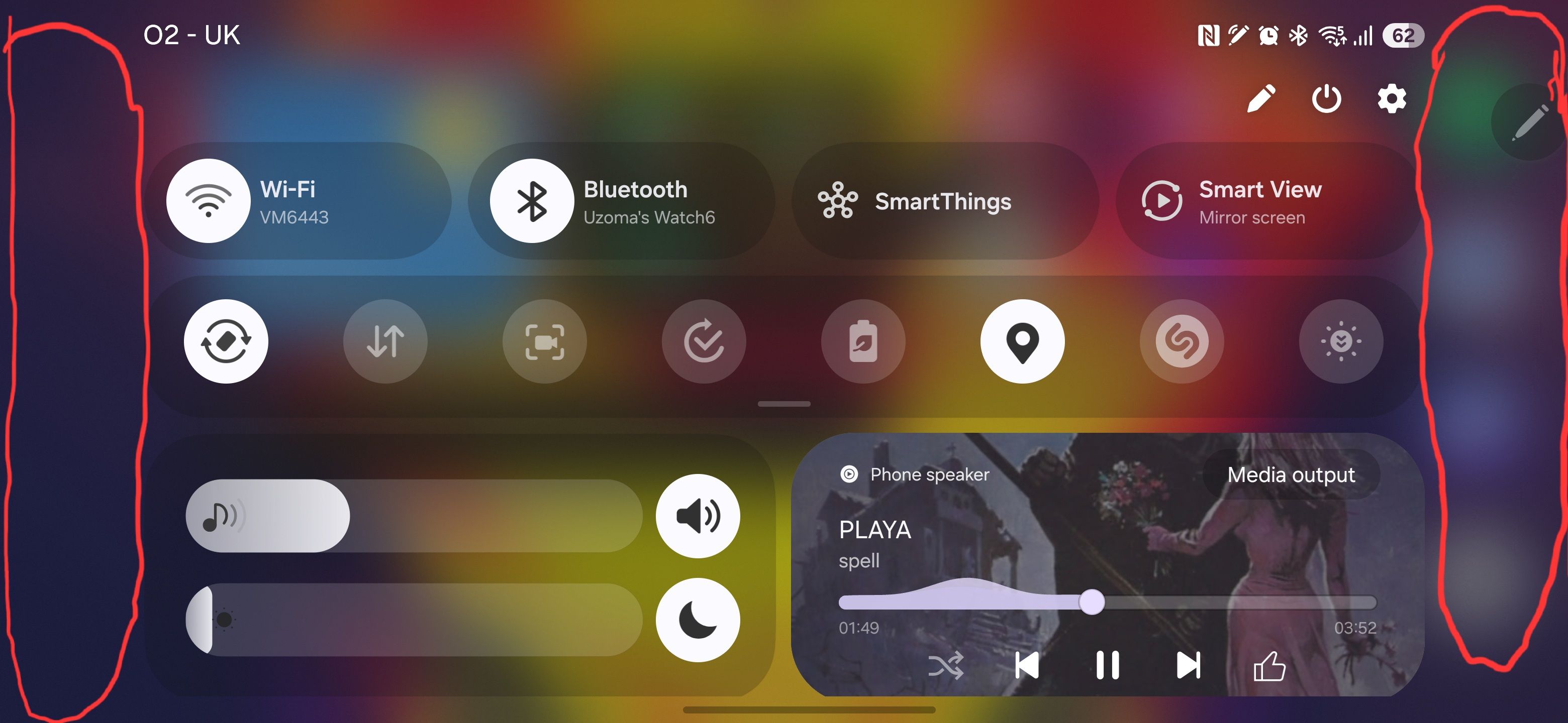 close the notification/control panel by tapping empty area - Samsung ...
