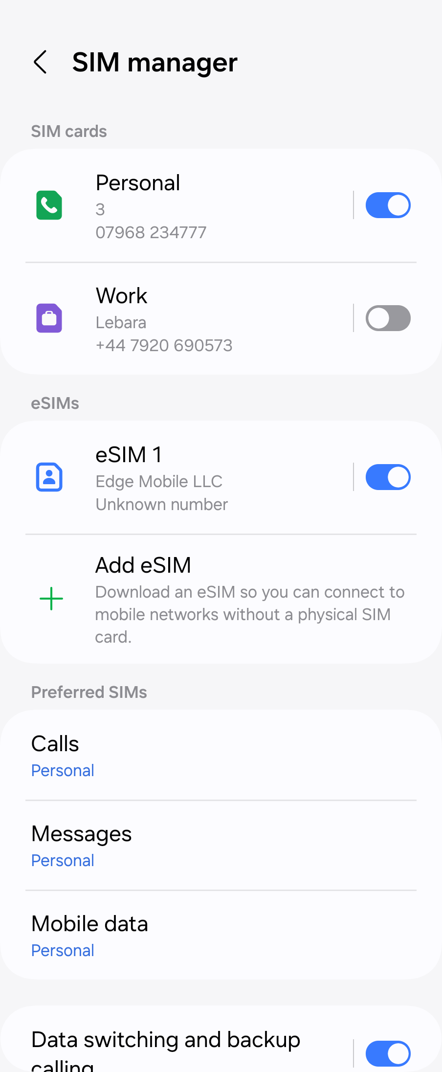 Disable Roaming on 1 SIM, keep roaming active on 2nd sim - Samsung ...
