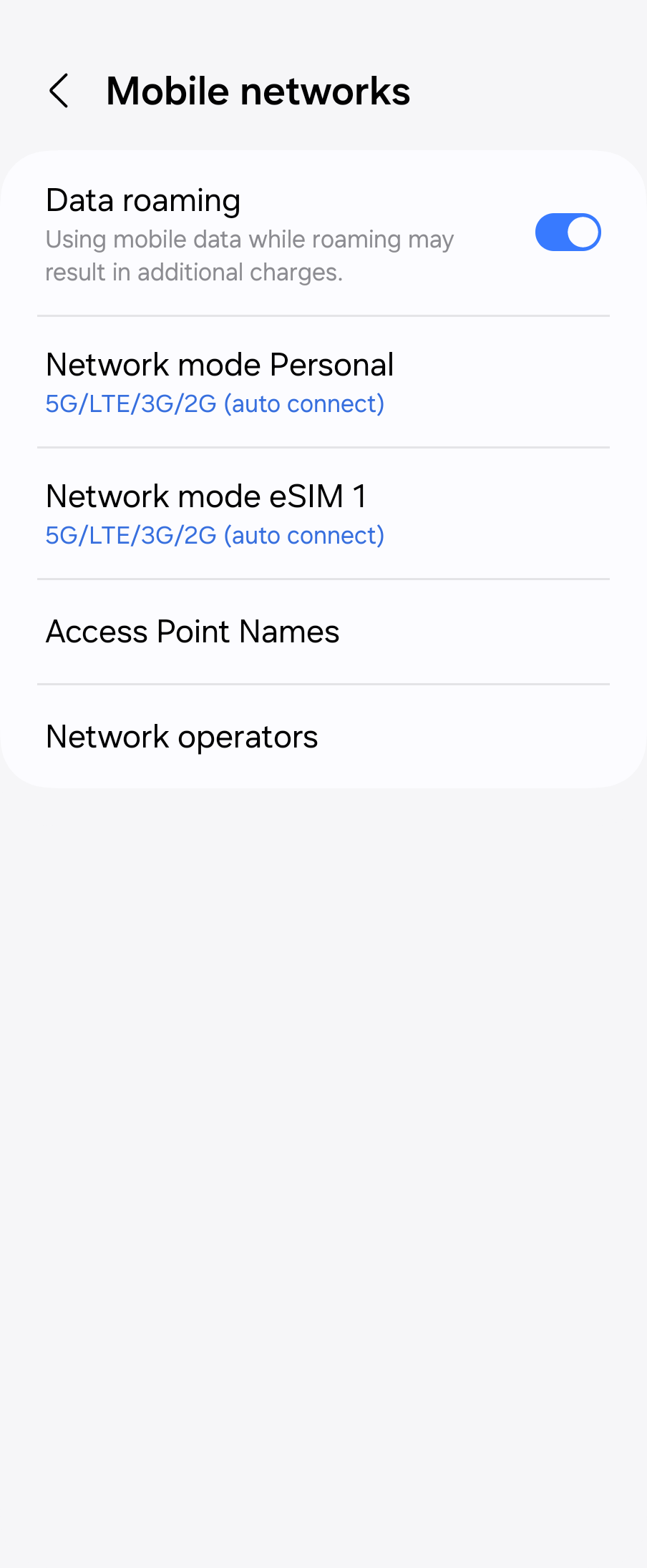 Disable Roaming on 1 SIM, keep roaming active on 2nd sim - Samsung ...