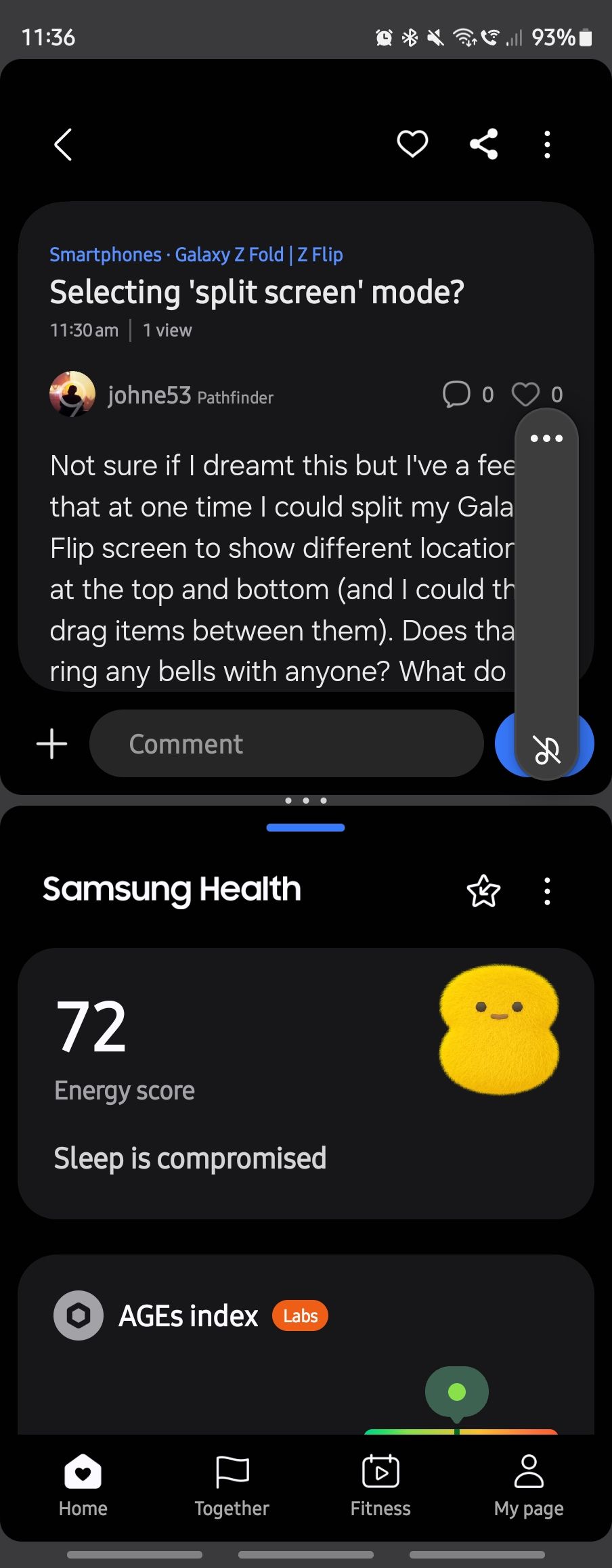 Solved: Selecting 'split screen' mode? - Samsung Community