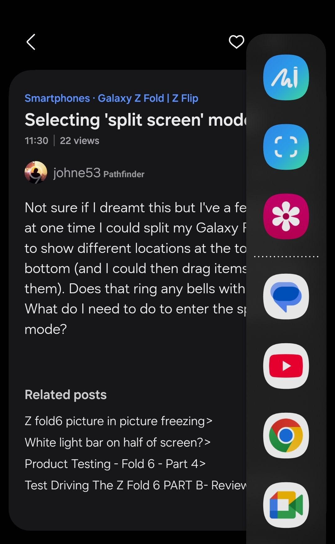Solved: Selecting 'split screen' mode? - Samsung Community