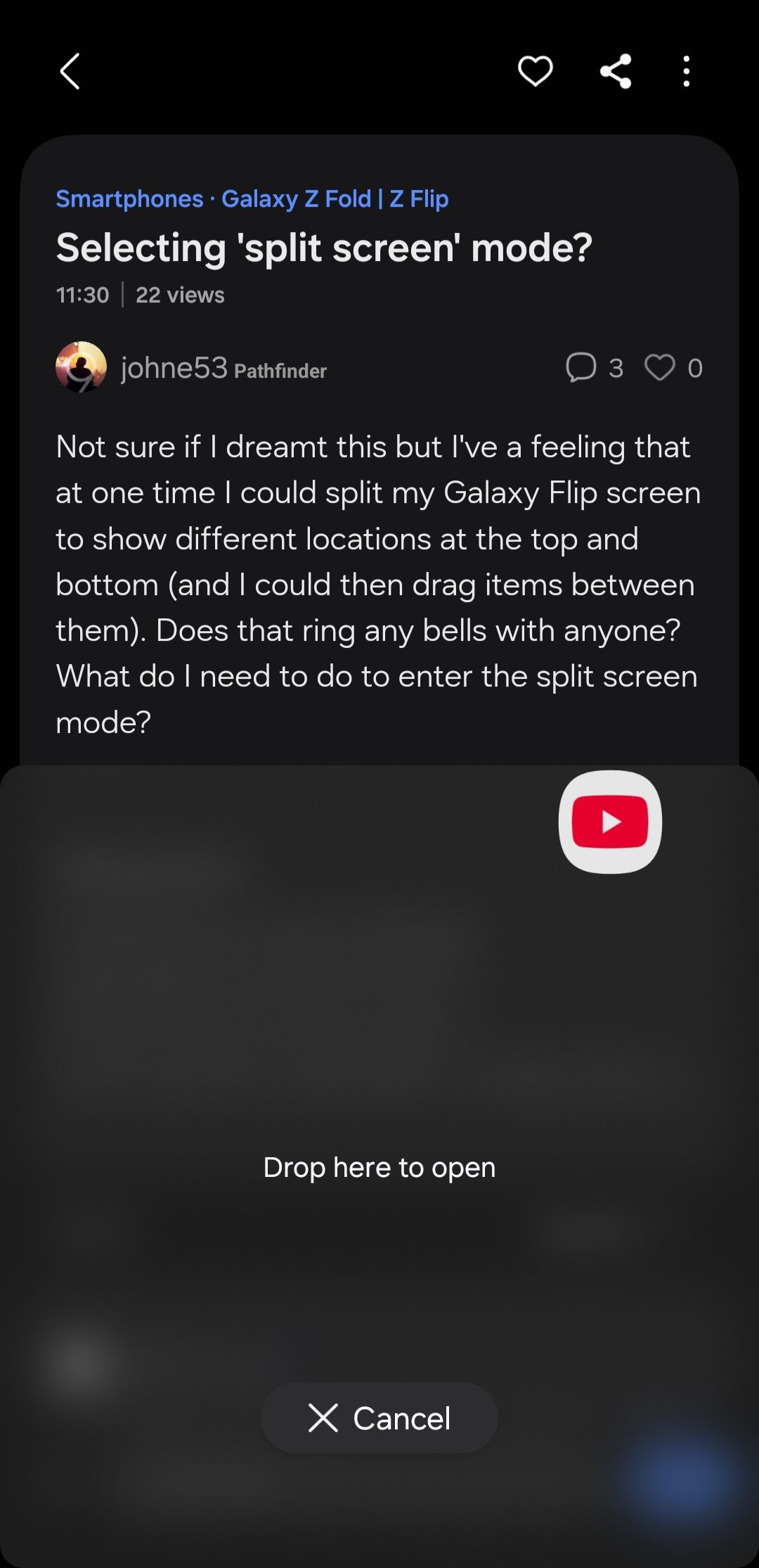 Solved: Selecting 'split screen' mode? - Samsung Community