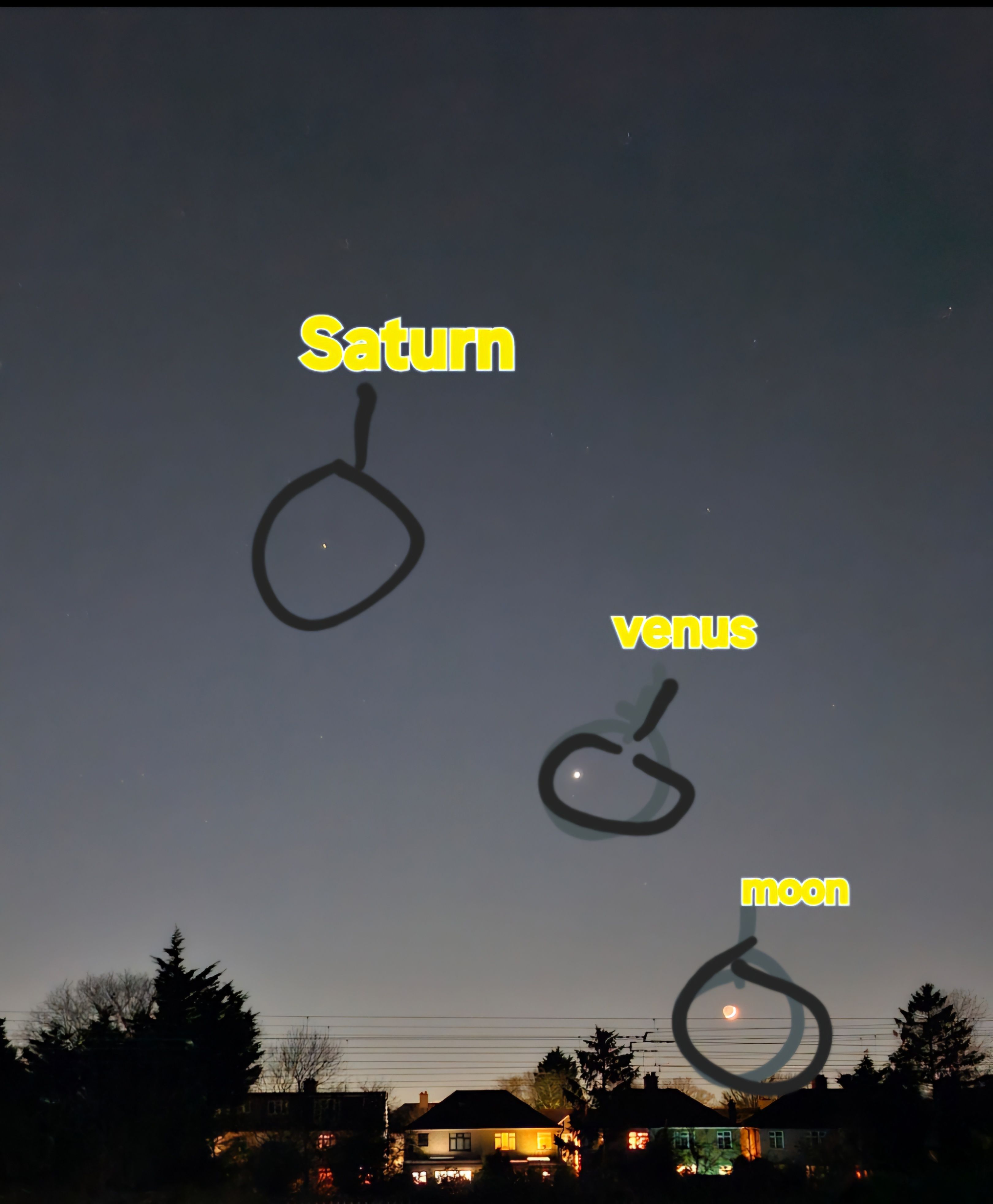 The moon, Venus and Saturn all in one picture - Samsung Community