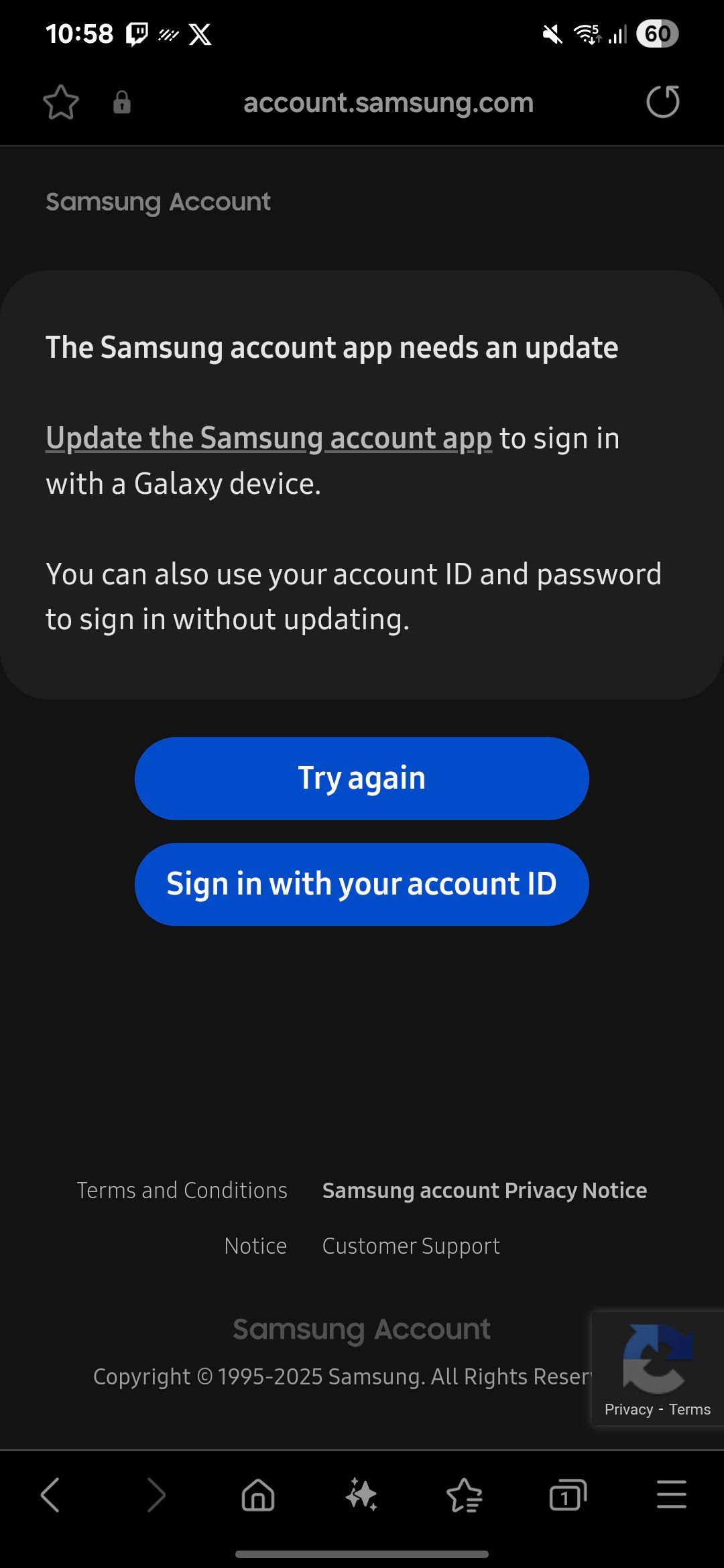 Issues with signing in on webpage - Samsung Community