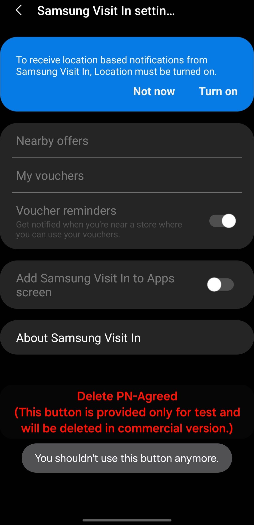 Anyone else had this left in? Delete PN-Agreed - Samsung Community
