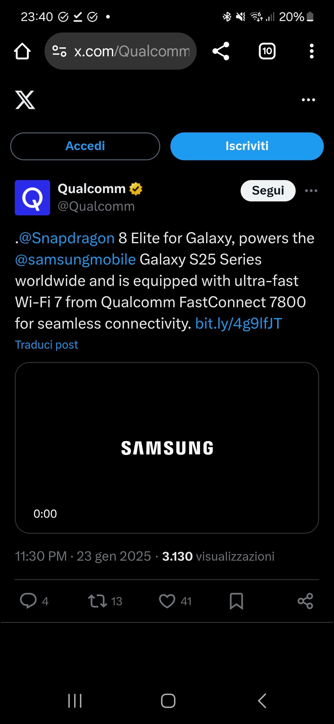 FastConnect 7800 sulla gamma s25 - Samsung Community