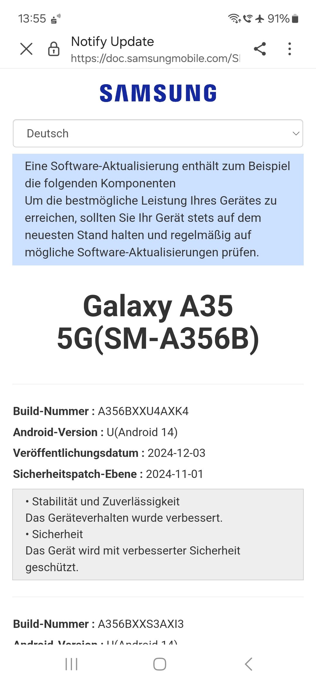 Software Update für das Samsung Galaxy A35 5G - Samsung Community