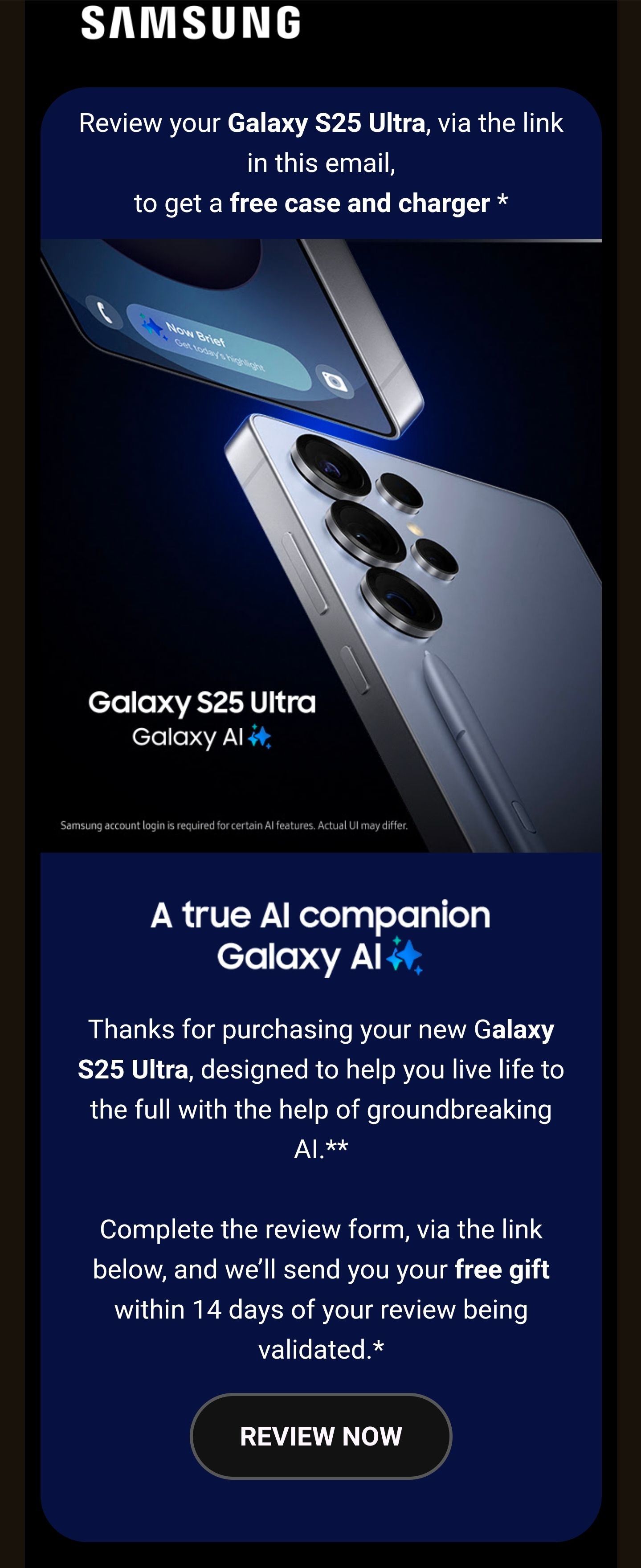 Freebie case and charger - Samsung Community