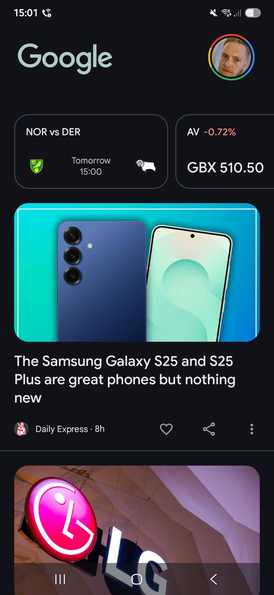 Google discover page - zoomed in? - Samsung Community