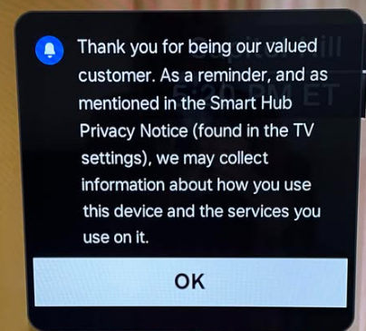How to stop pop up notices on TV - Samsung Community