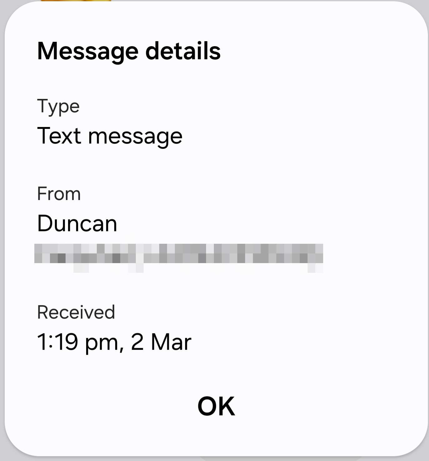 Messages not displaying sent time when details message are listed (S21 ...