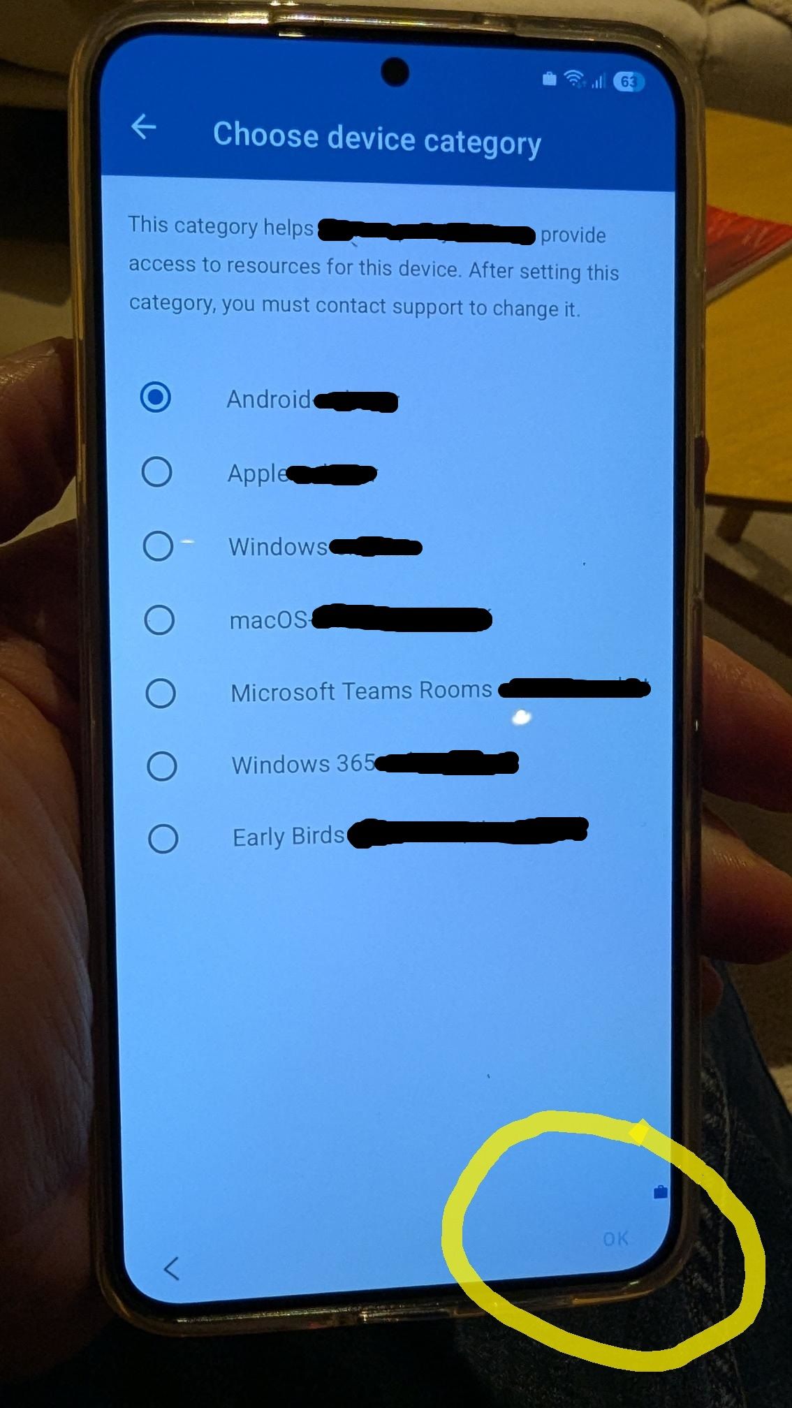 S25 Intune app enrollment screen - Samsung Community