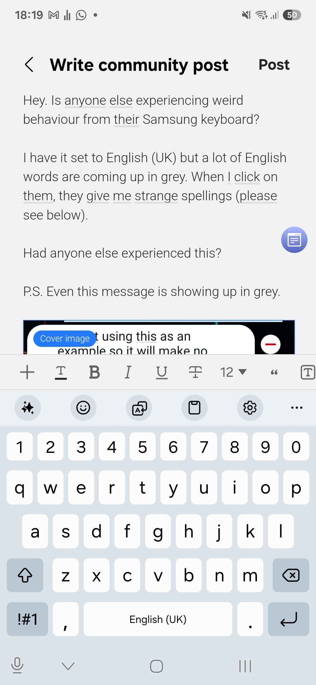 Spelling using Samsung keyboard - Samsung Community